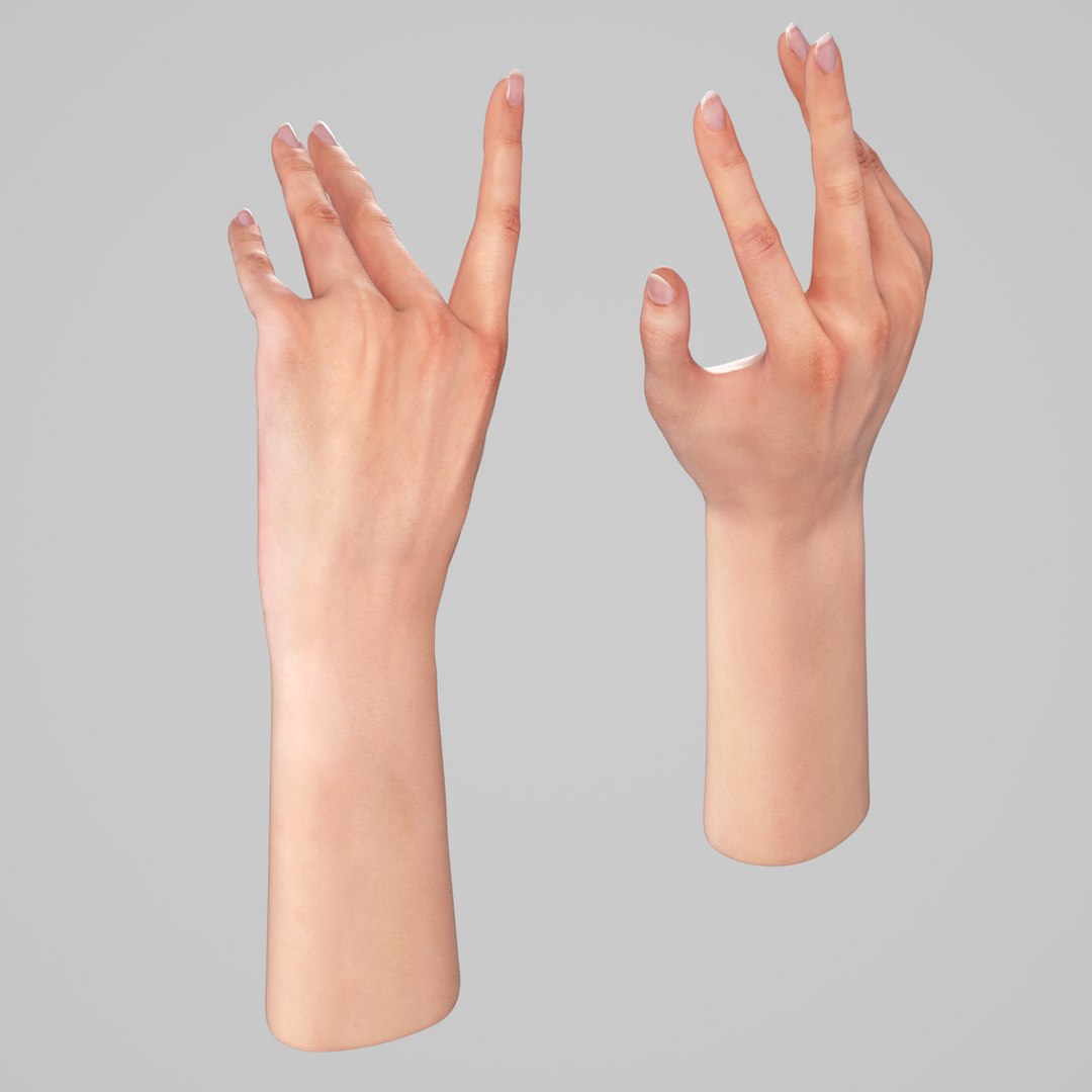 3d Rigged Female Hand Realistic