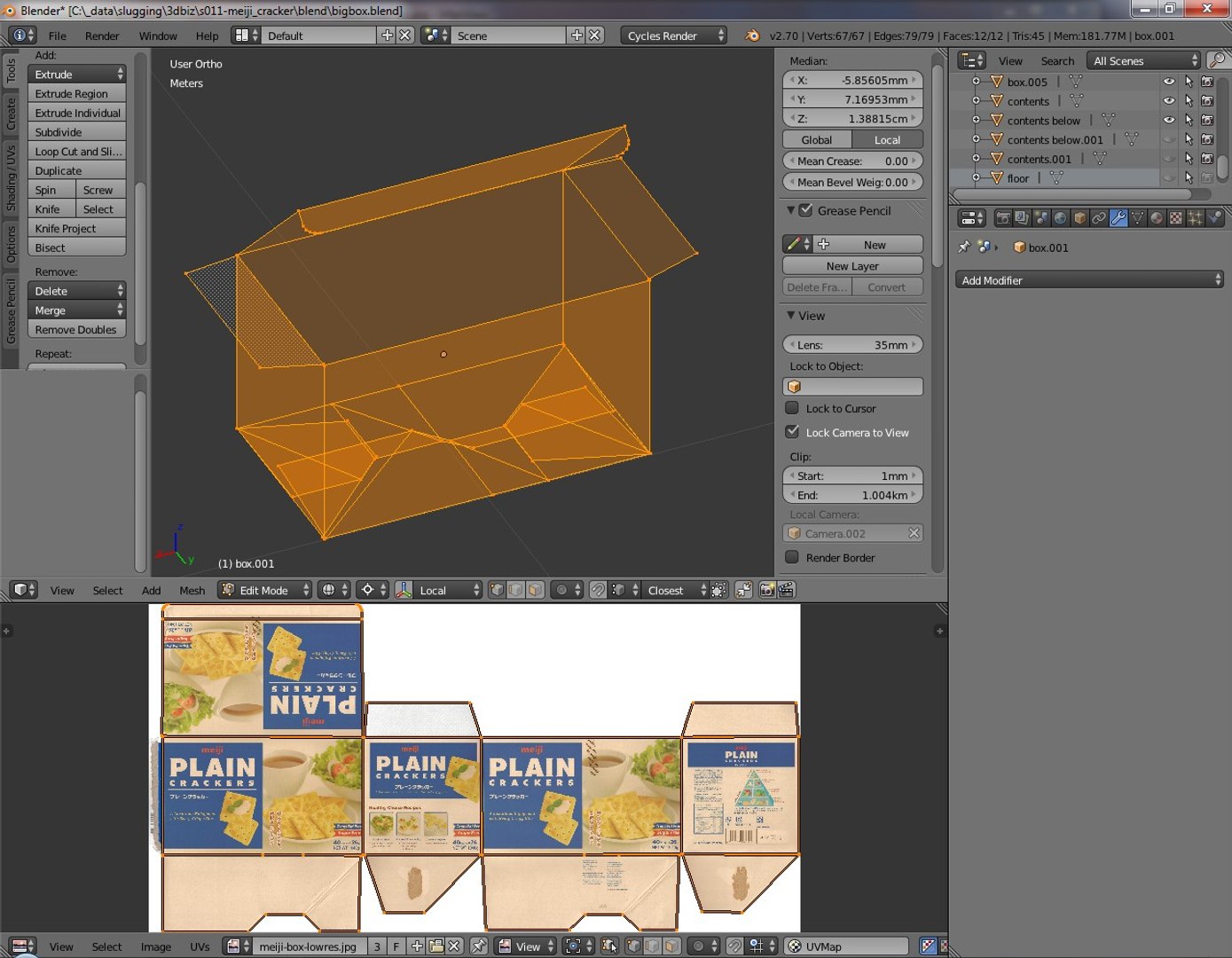 3d Meiji Cracker Box Model