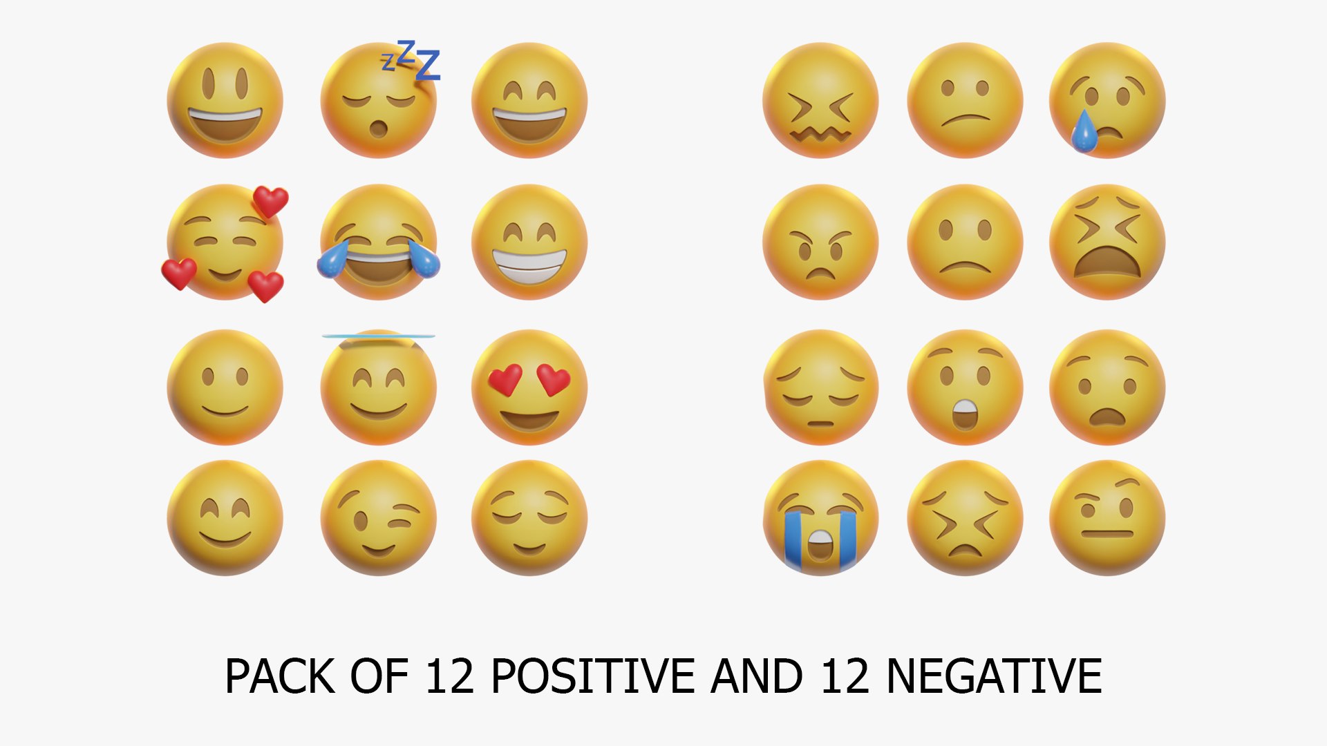 24 Emojis Pack 3D Model - TurboSquid 1947352