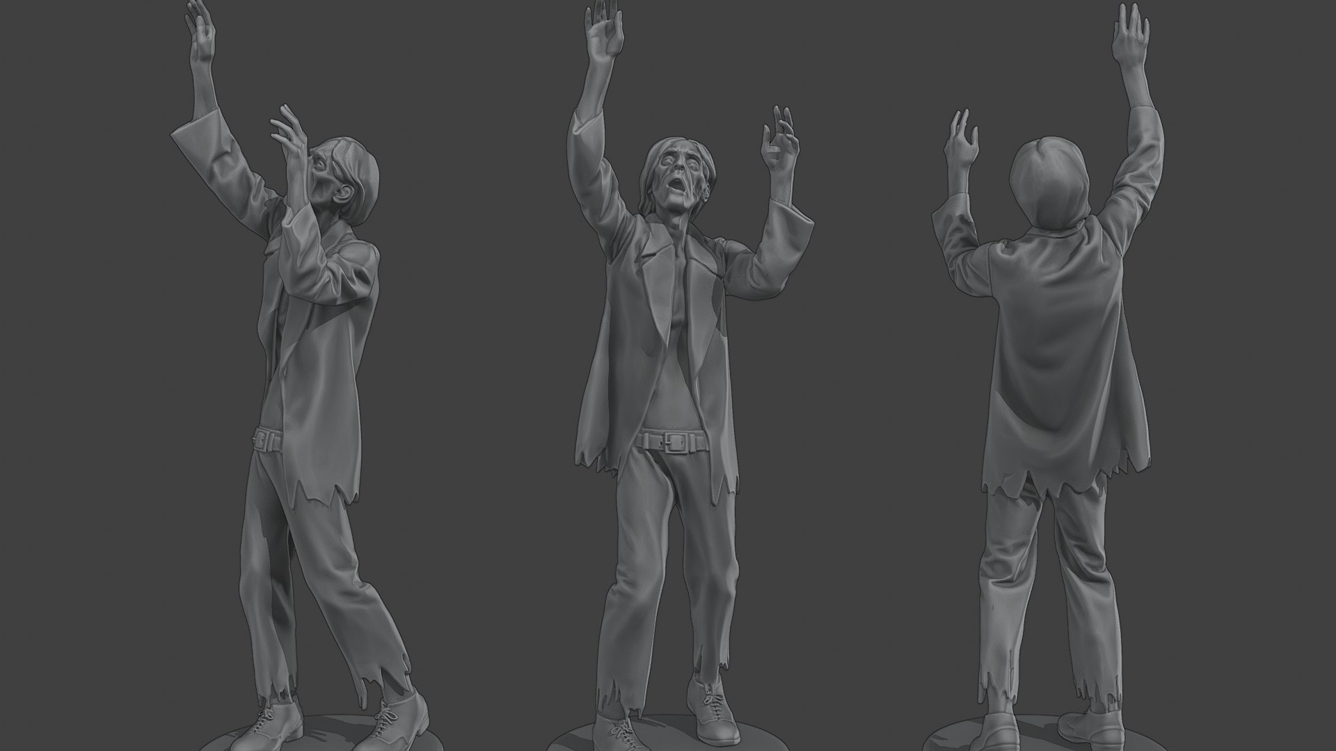 3D Casual Male Zombie CZ4 0001 Model - TurboSquid 2019956