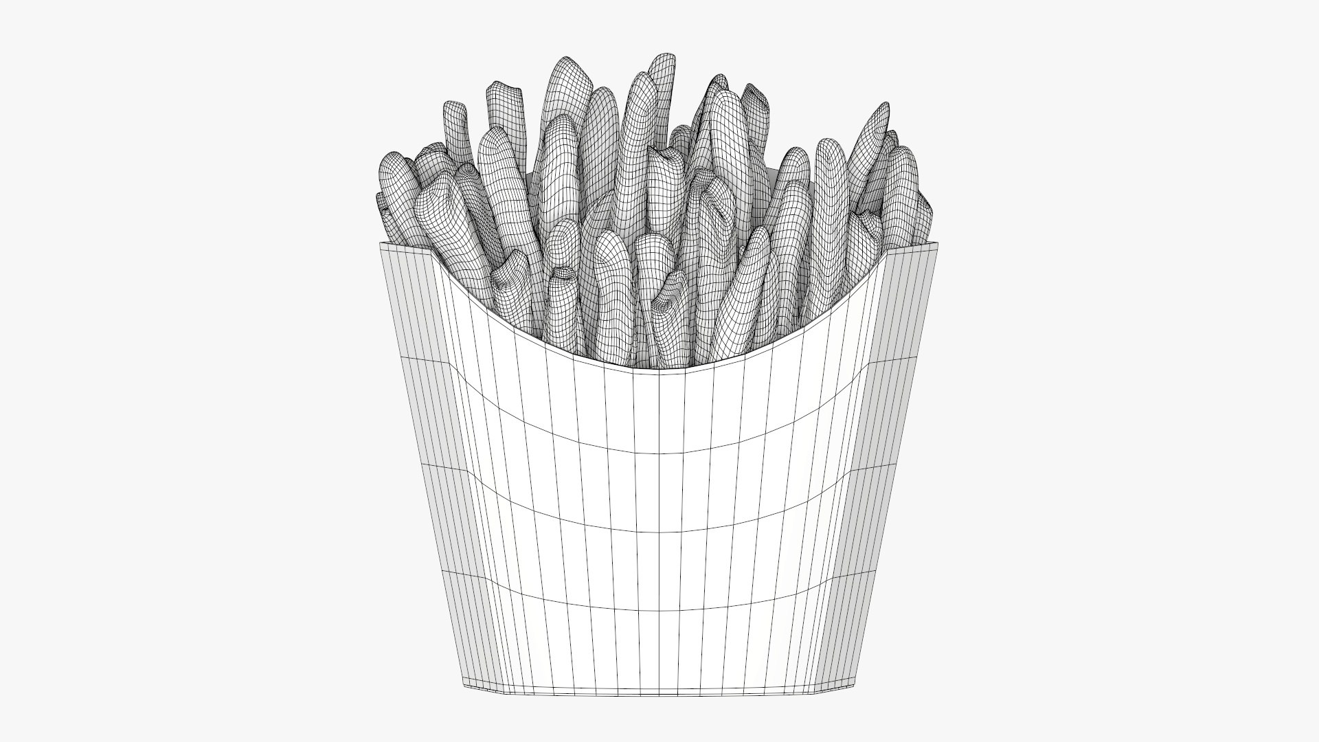 French Fries Box 3D Model - TurboSquid 1593217
