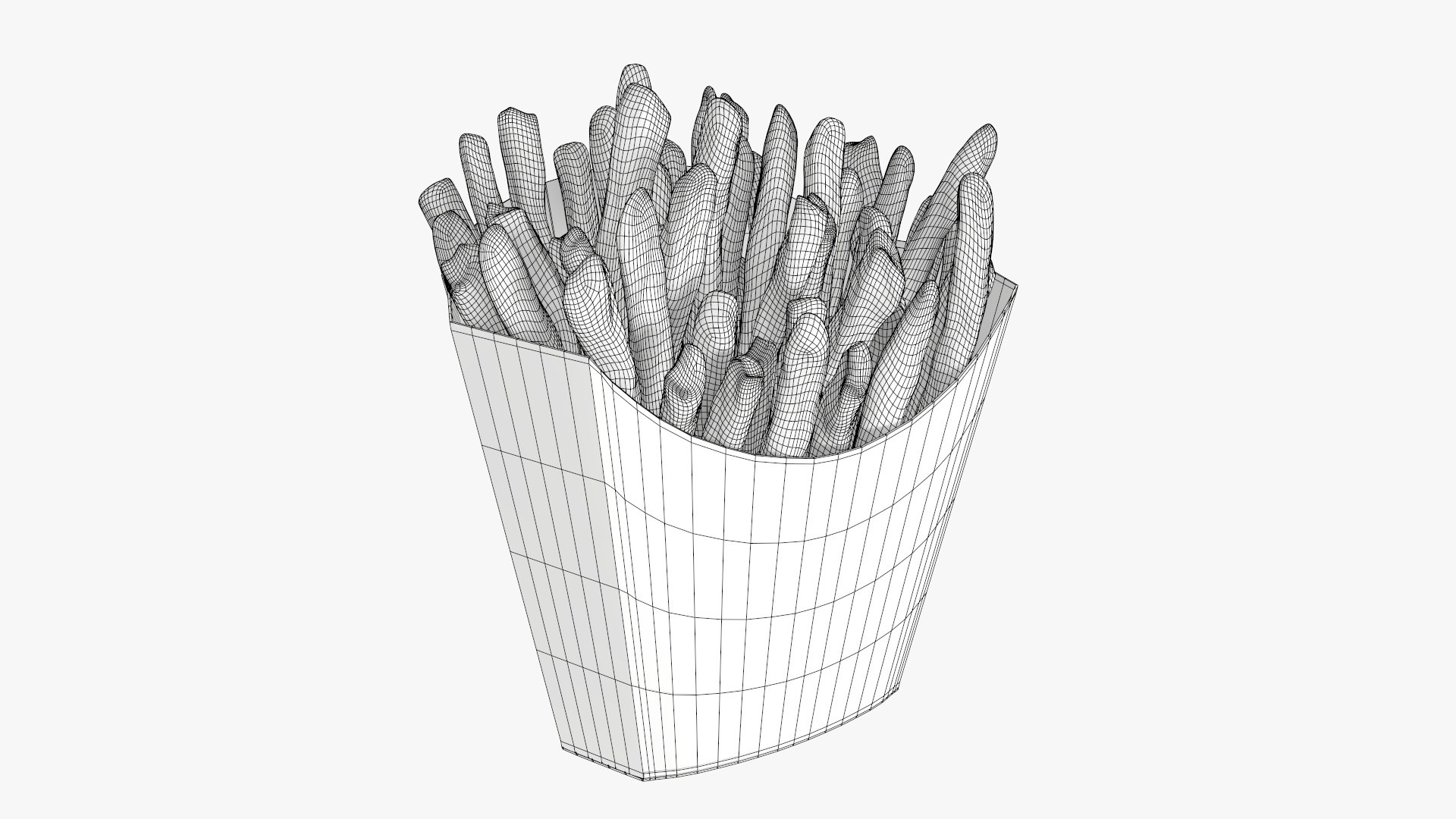 French Fries Box 3D Model - TurboSquid 1593217