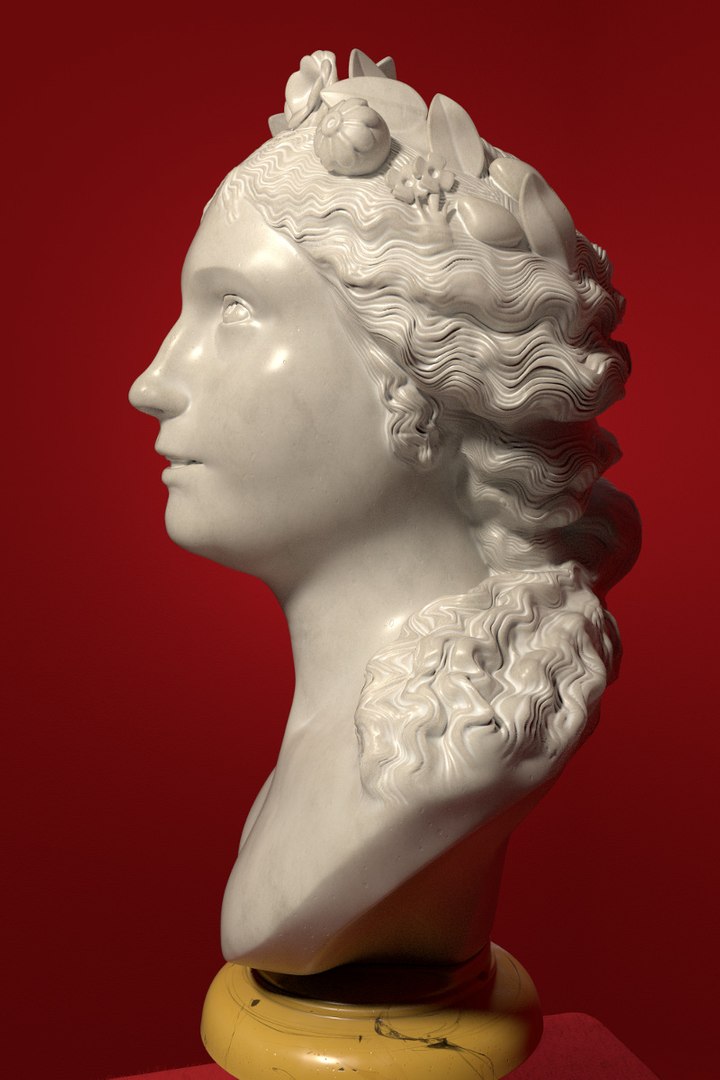 sculpture blessed soul bust 3d model