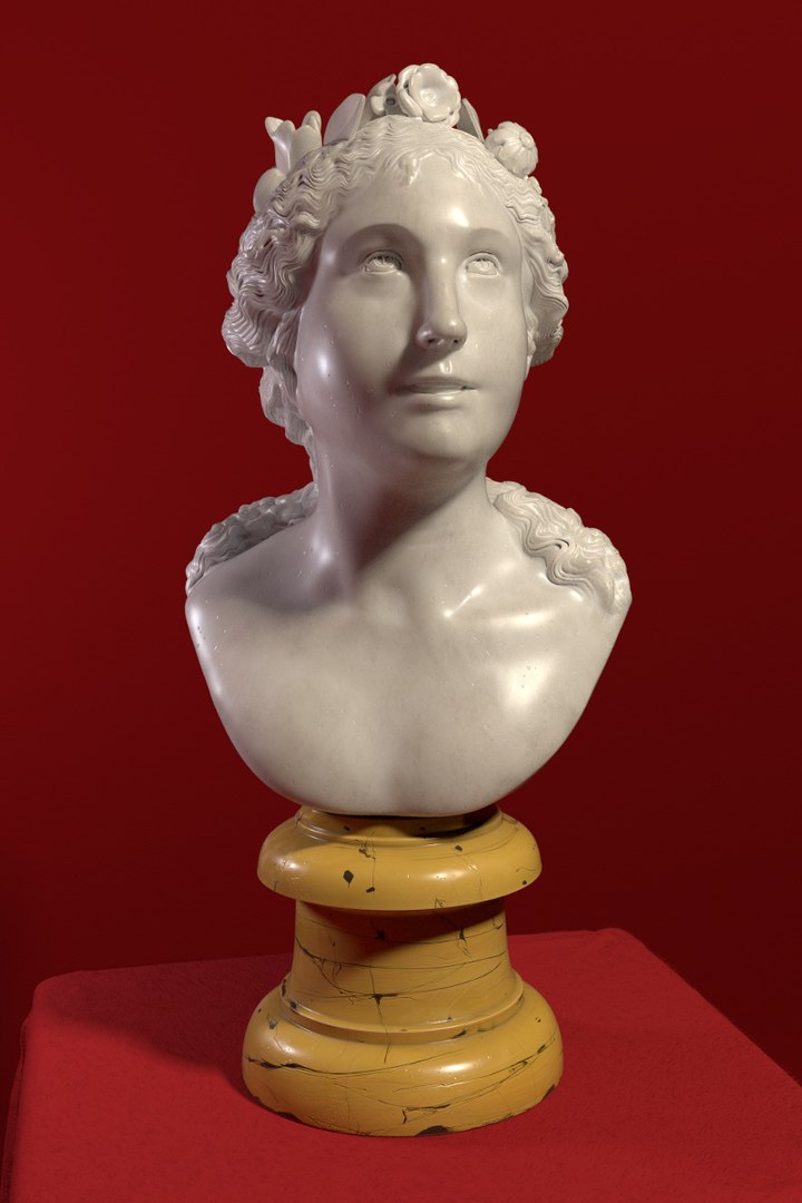 sculpture blessed soul bust 3d model