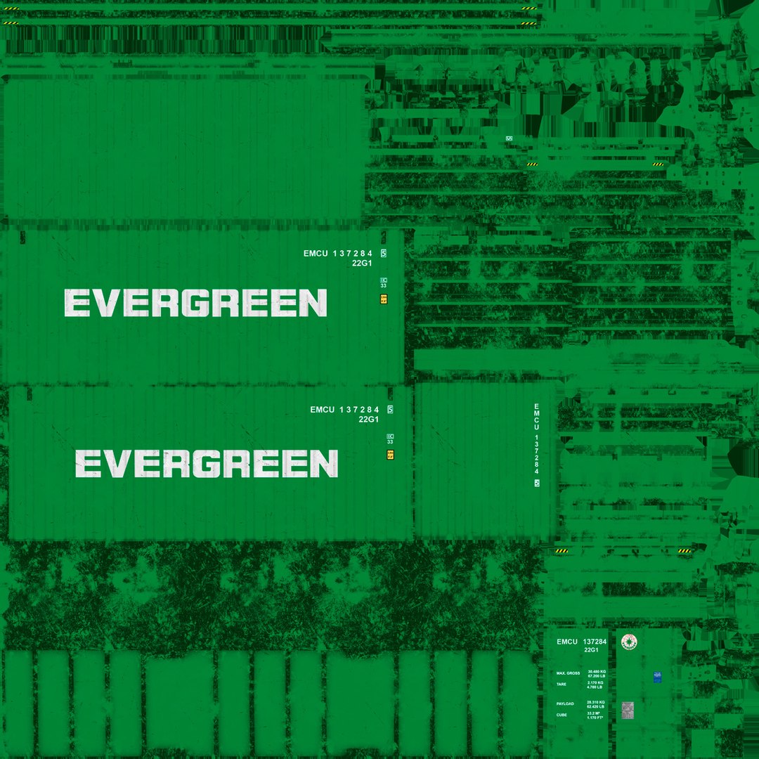 20 Ft EVERGREEN Standard Shipping Container 3D Model - TurboSquid 2004898