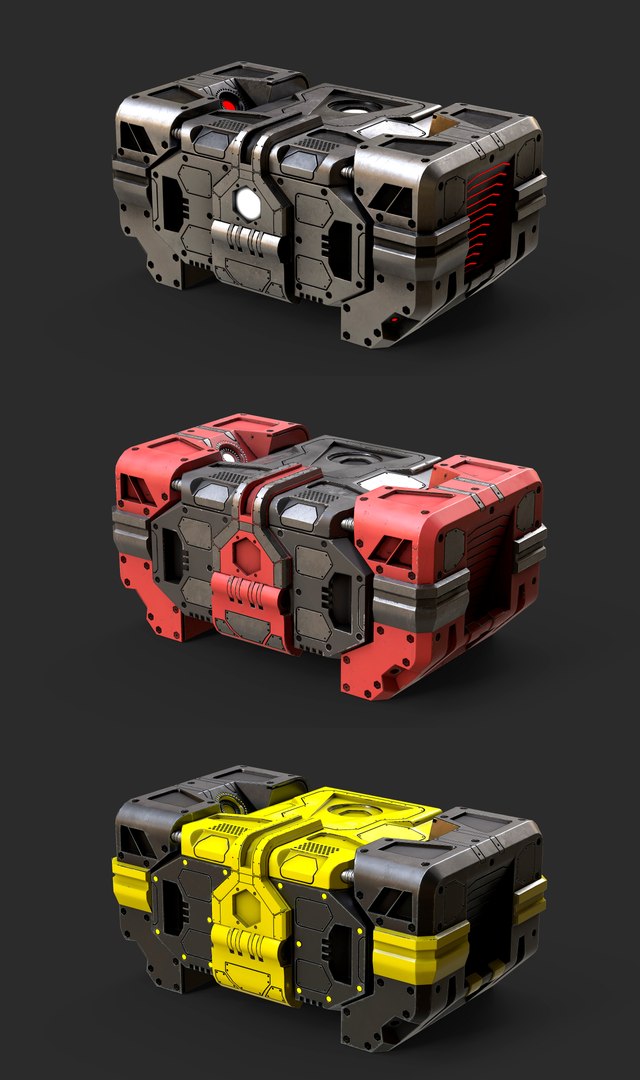 3D Sci-Fi Crate Box Model - TurboSquid 1923411