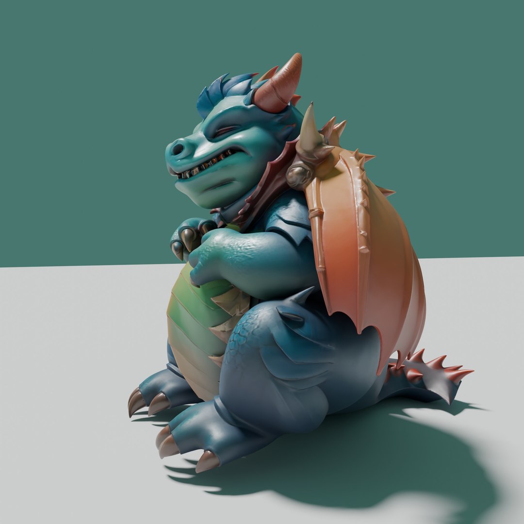 Fat Dragon Sleeps Sitting 3D Model - TurboSquid 2435901