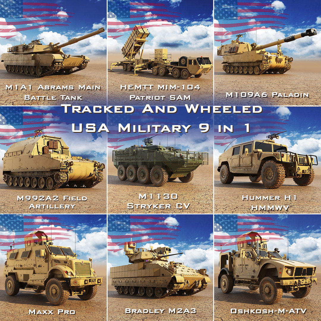 Tracked wheeled usa military model - TurboSquid 1173437