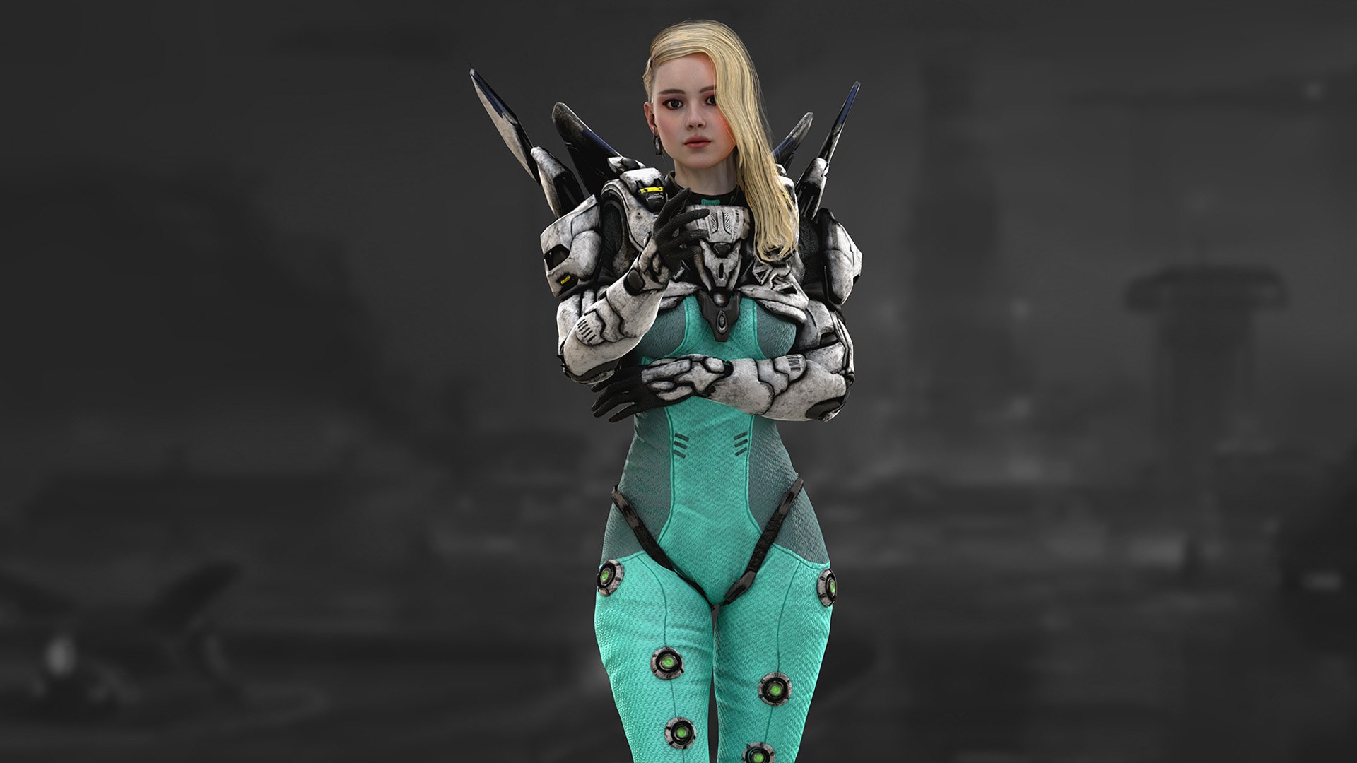 3D Sci Fi Girl Astronaut Model - TurboSquid 2383319