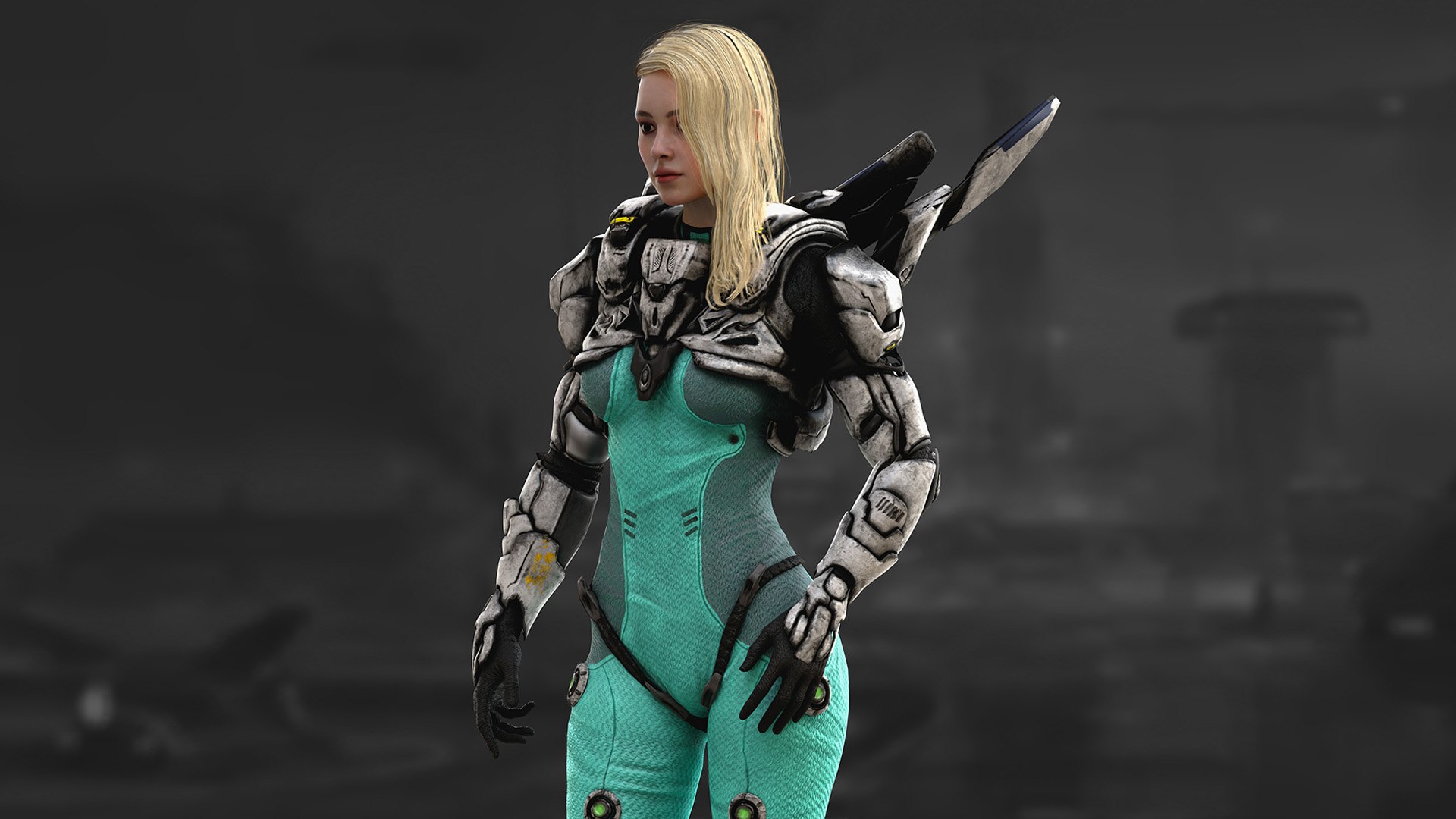 3D Sci Fi Girl Astronaut Model - TurboSquid 2383319