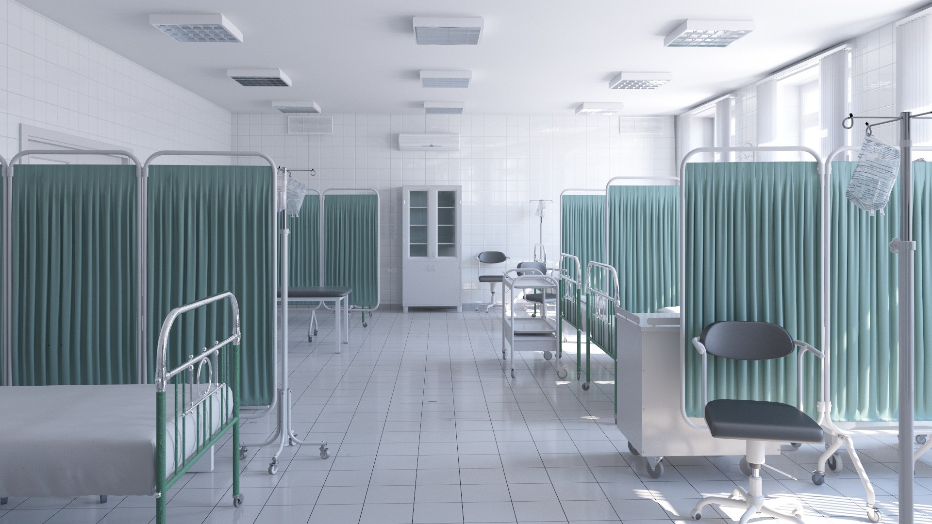 Hospital Patient Ward Room 6 3D - TurboSquid 2012633