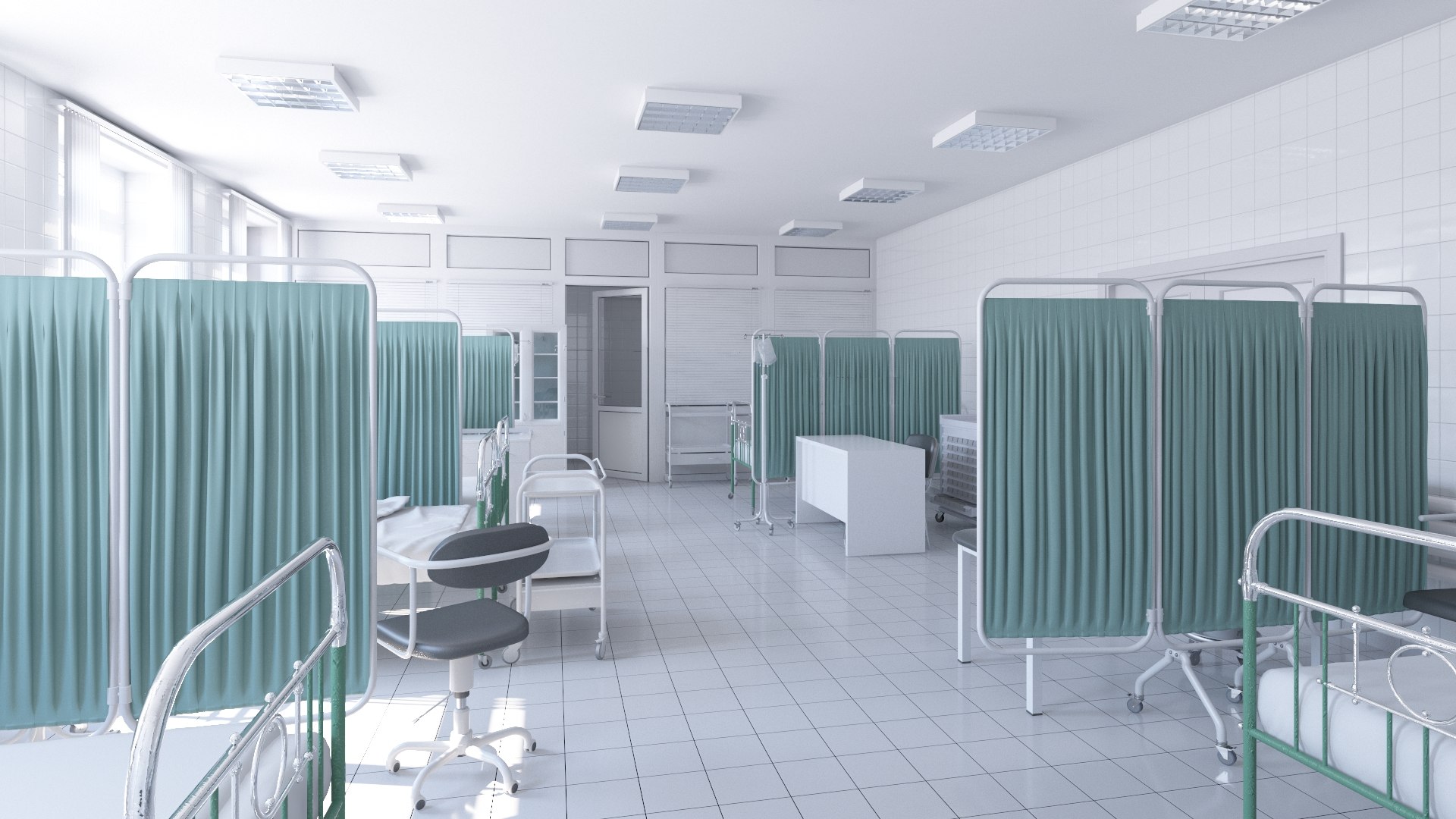 Hospital Patient Ward Room 6 3D - TurboSquid 2012633