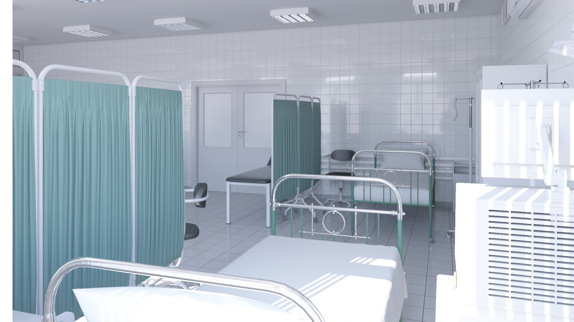 Hospital Patient Ward Room 6 3D - TurboSquid 2012633