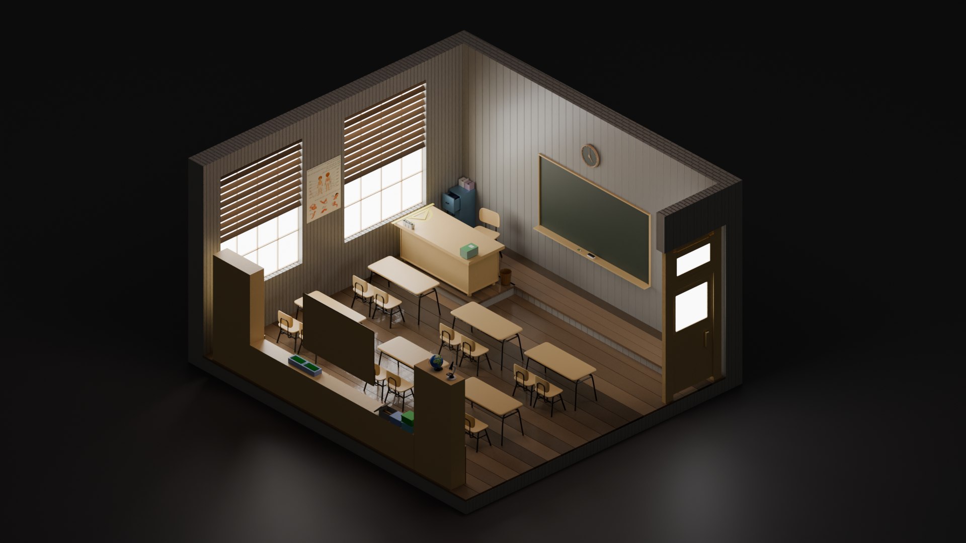 Class Room 3D Model Model - TurboSquid 2227179