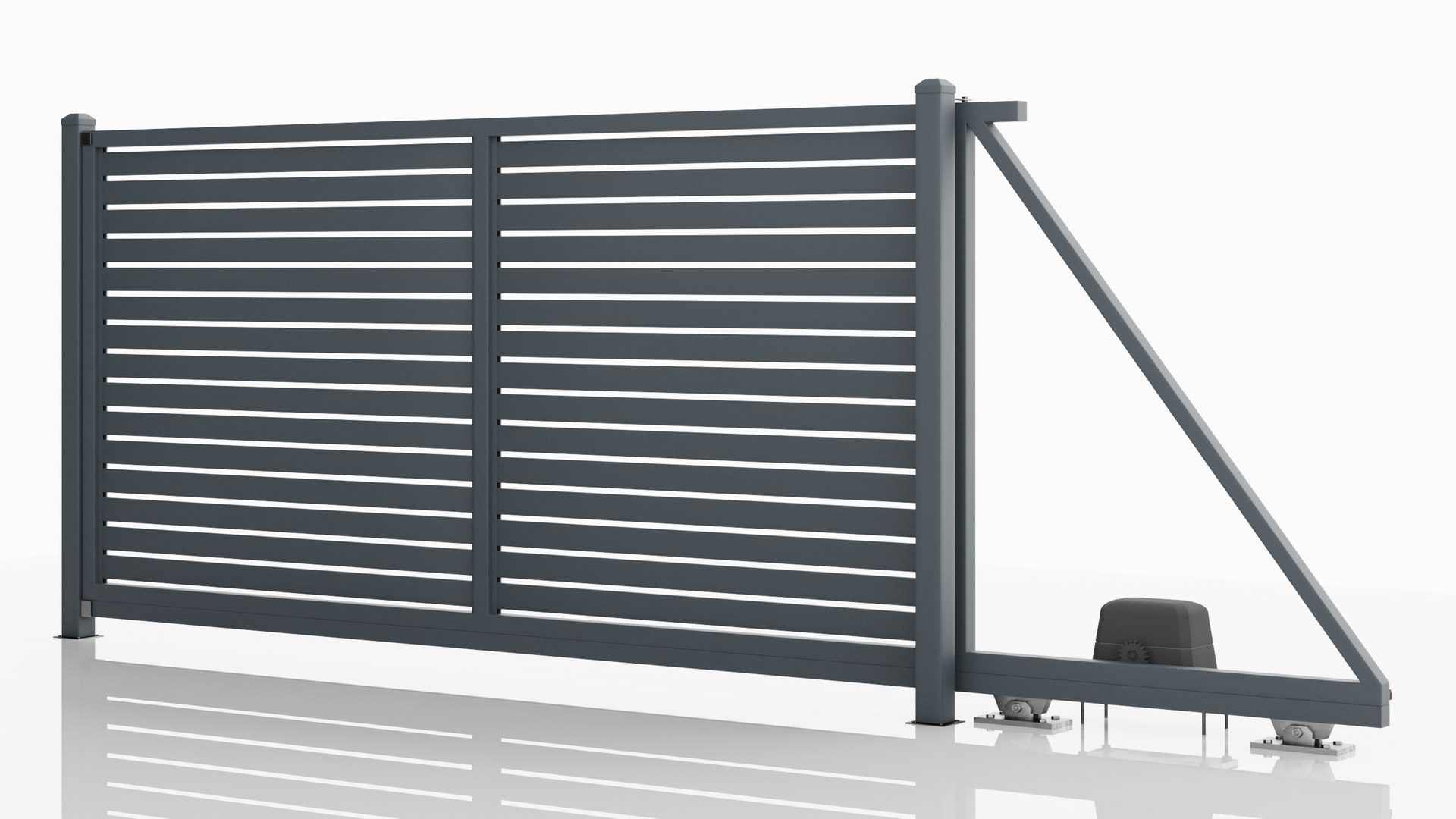 modelo 3d Aluminum Electric Sliding Gate - Model 2 - 10cm ...