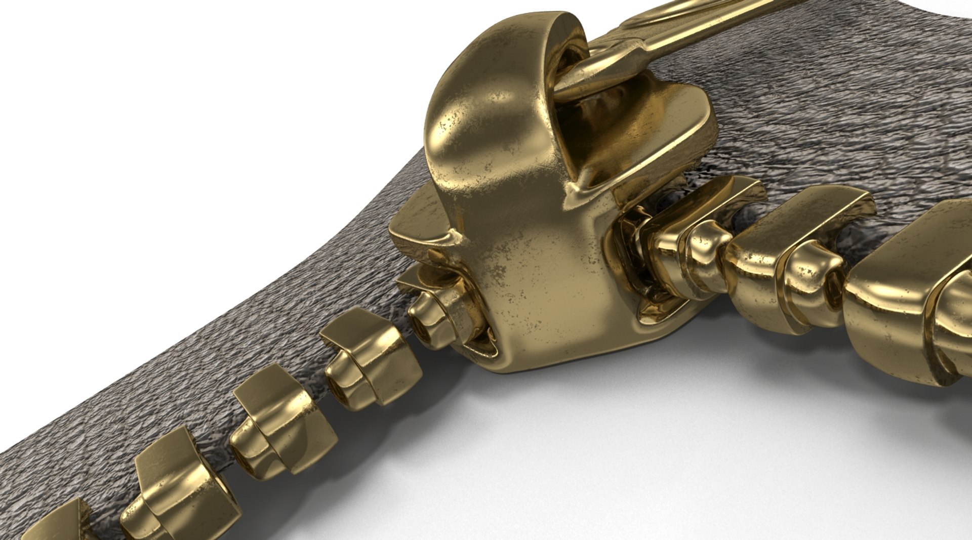 3d Metal Zipper Brass