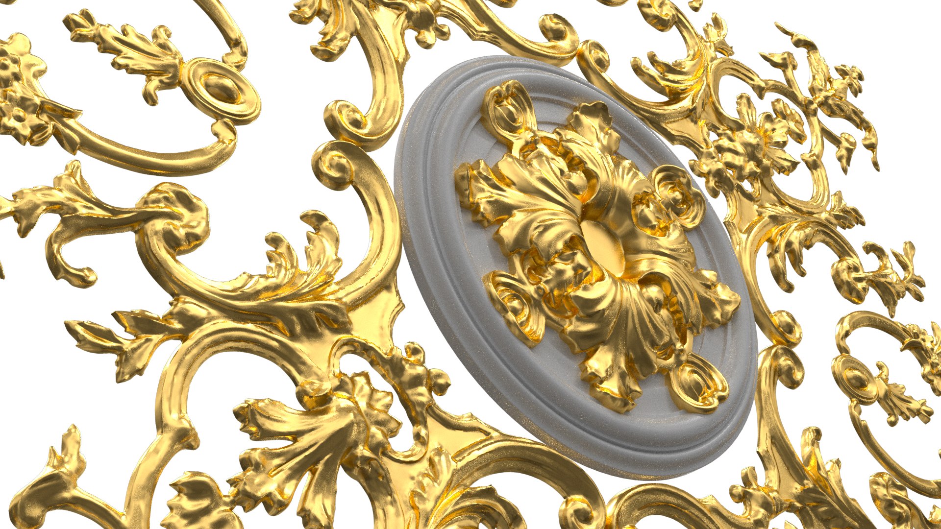 Ceiling Sockets Gypsum Plaster DR240 Model - TurboSquid 2142813