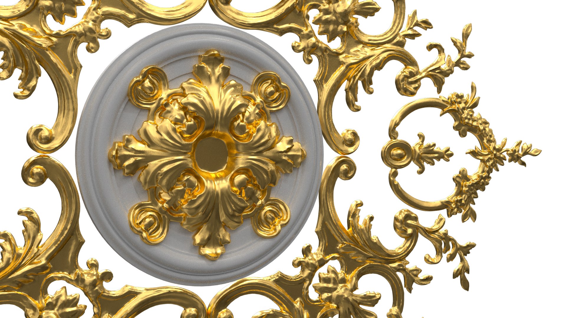 Ceiling Sockets Gypsum Plaster DR240 Model - TurboSquid 2142813