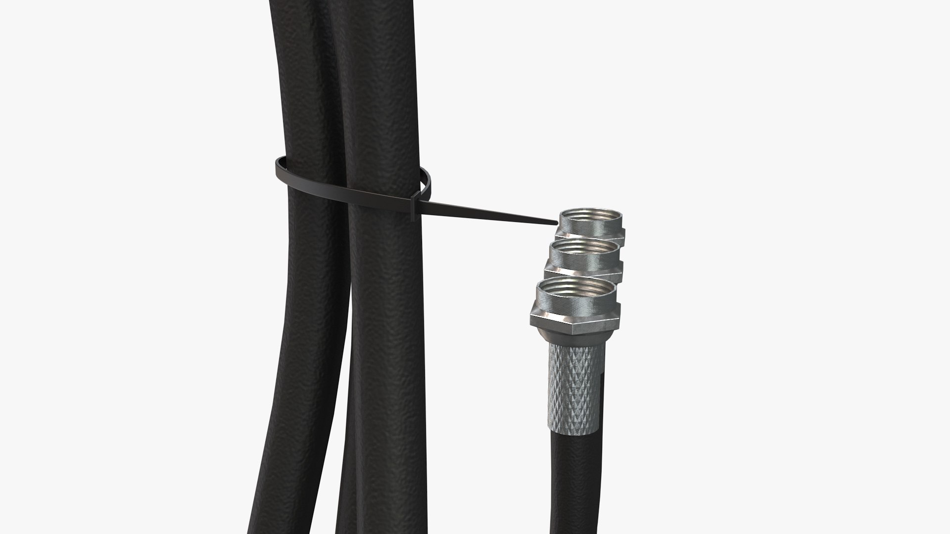 3D Coaxial Connector And Cable Metal 4K PBR Model - TurboSquid 1999302