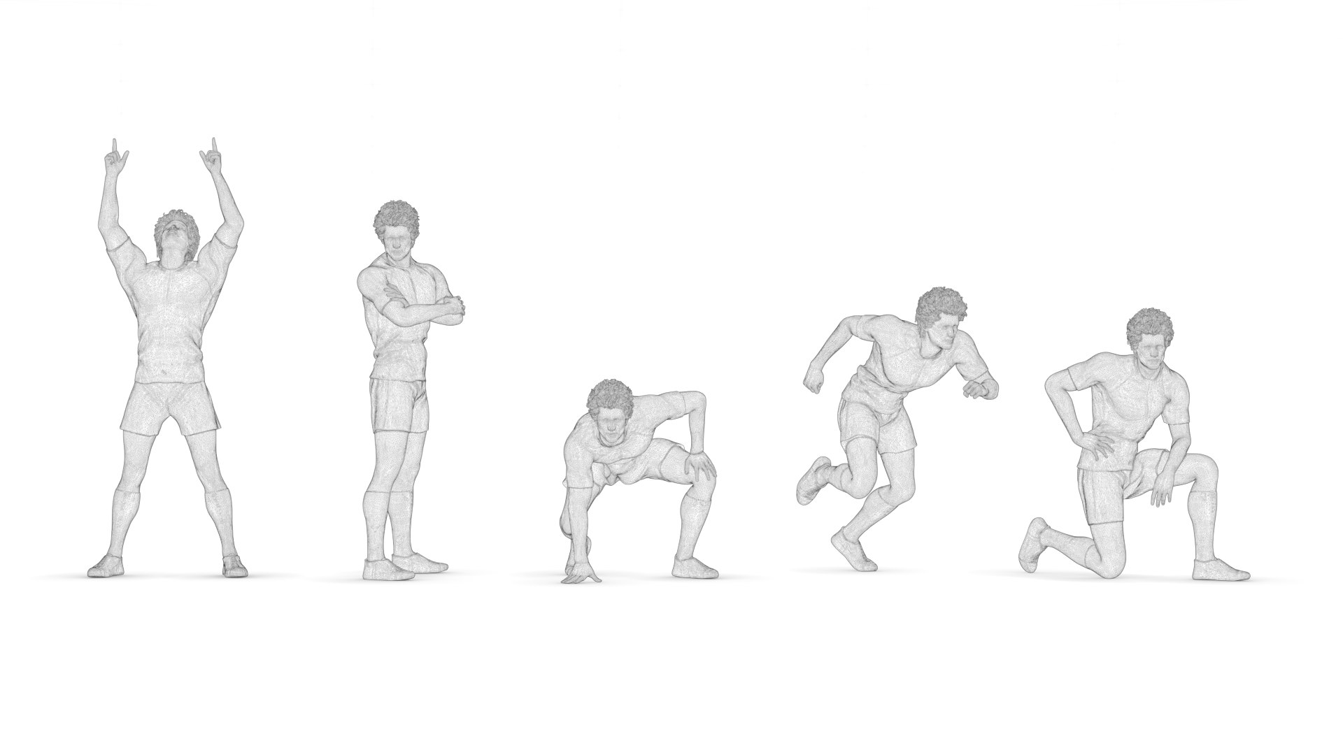 3D Model Rugby Poses 01 - TurboSquid 1971597