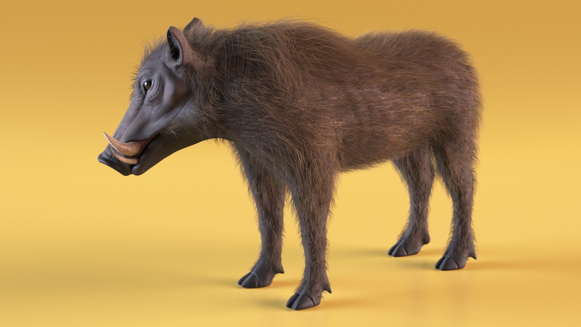 3D South African Wild Boar Standing Pose Fur - TurboSquid 2215094