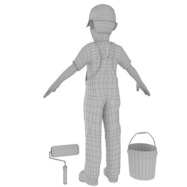 Cartoon paint worker 3 3D - TurboSquid 1356212