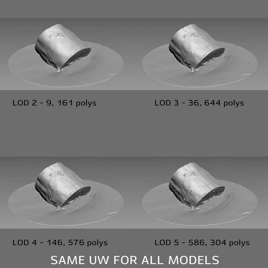 3D Rustic Wood Stumps Model - TurboSquid 1230978