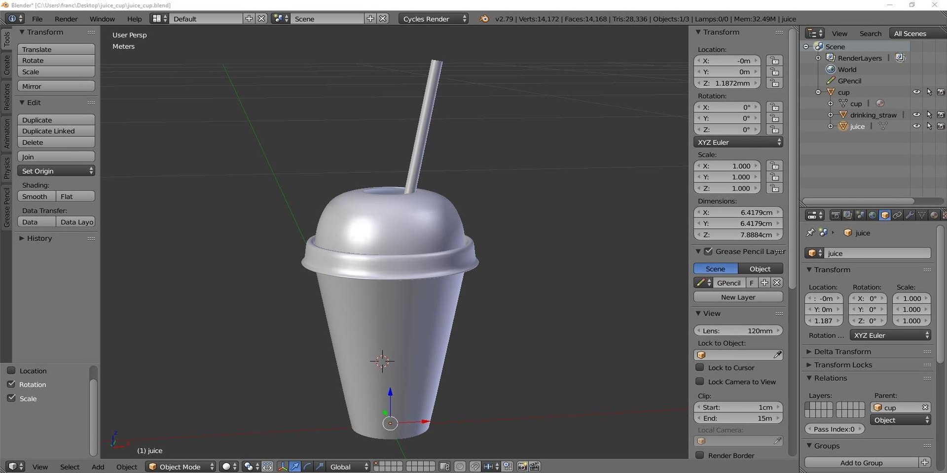 3D Juice Cup Model - TurboSquid 1430968