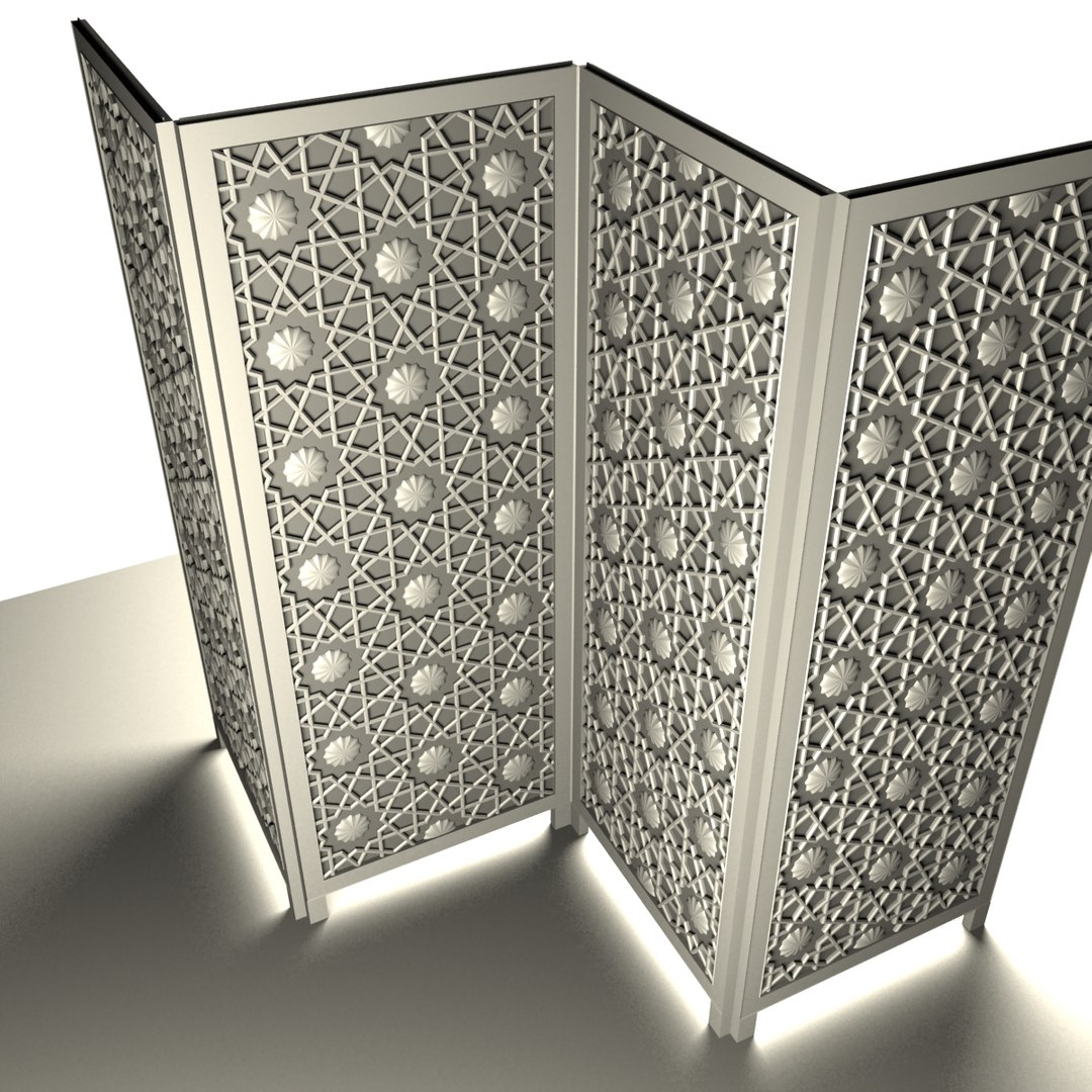islamic folding screen 3d max
