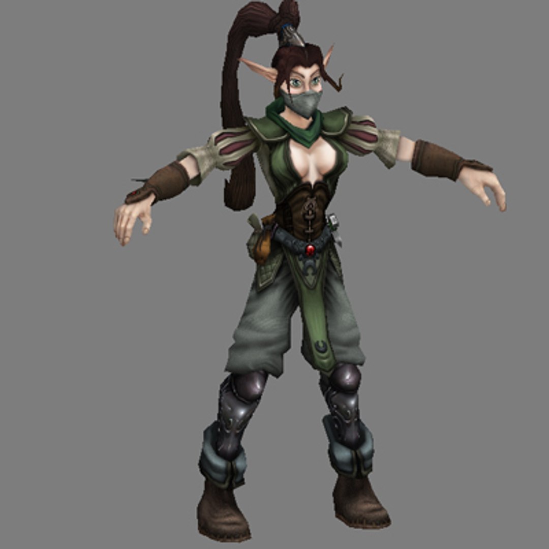 Games Moons Ninja Elf Character 3d Model