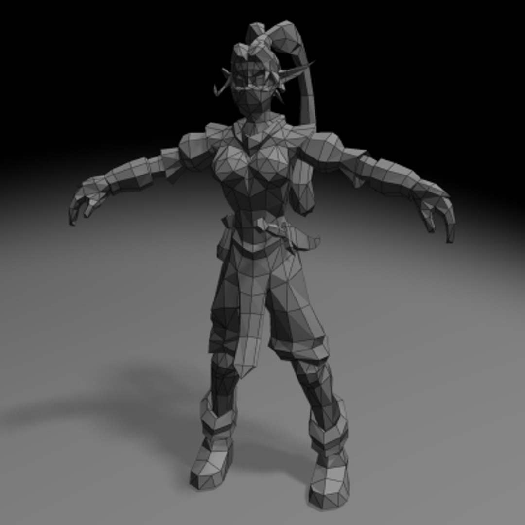 Games Moons Ninja Elf Character 3d Model