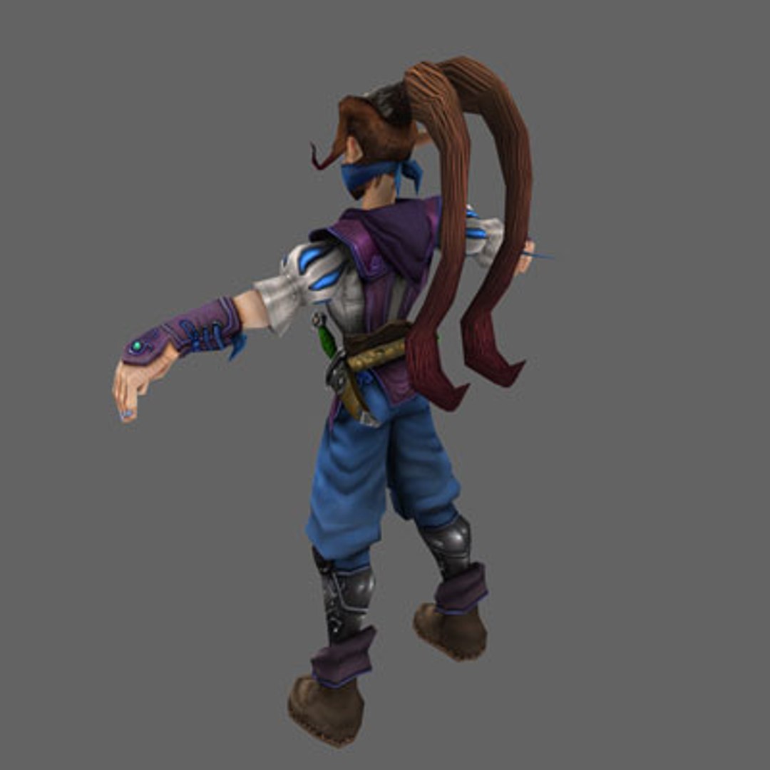 Games Moons Ninja Elf Character 3d Model