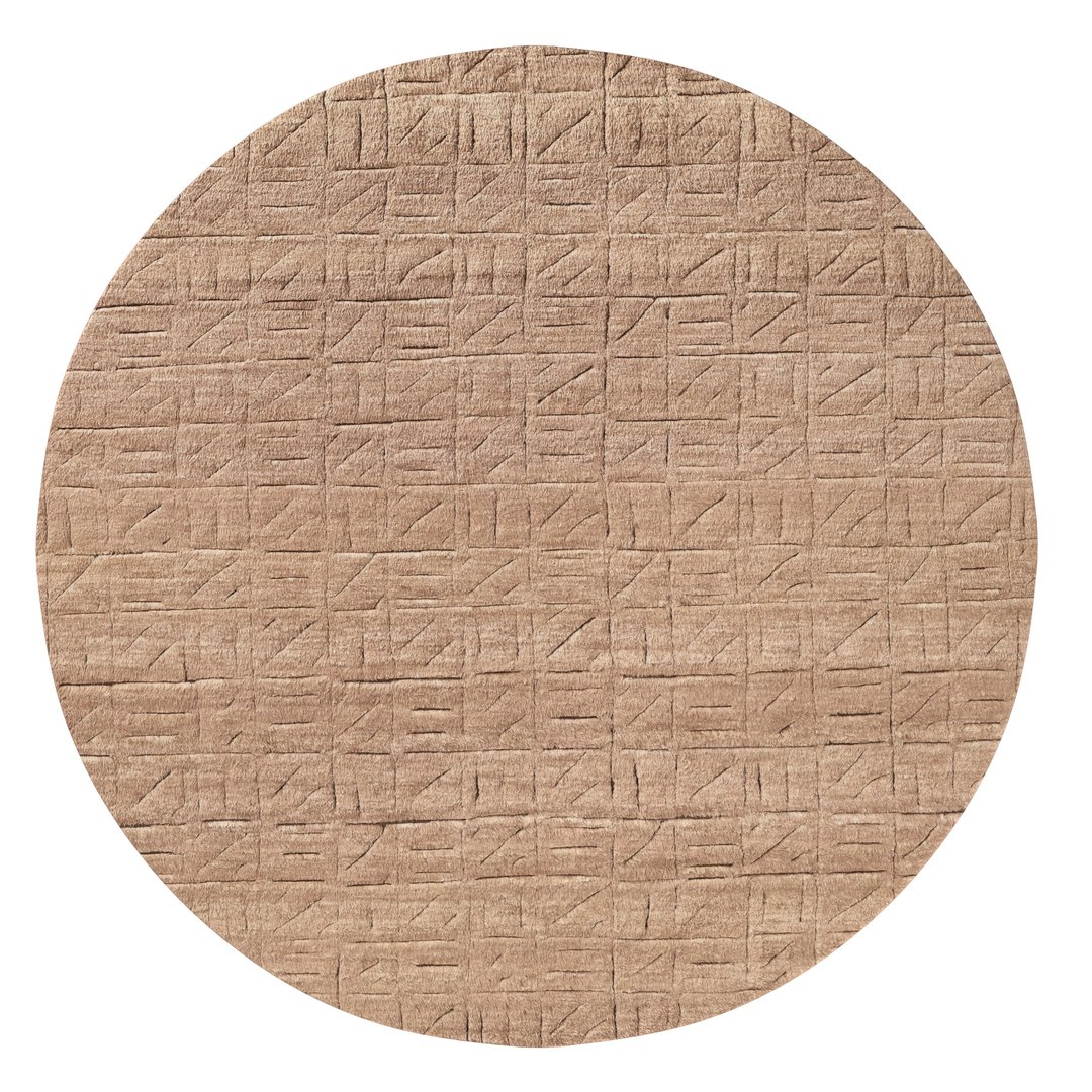 Kinari Wool Rug Ivory Burnt Caramel Round Model - TurboSquid 2367497