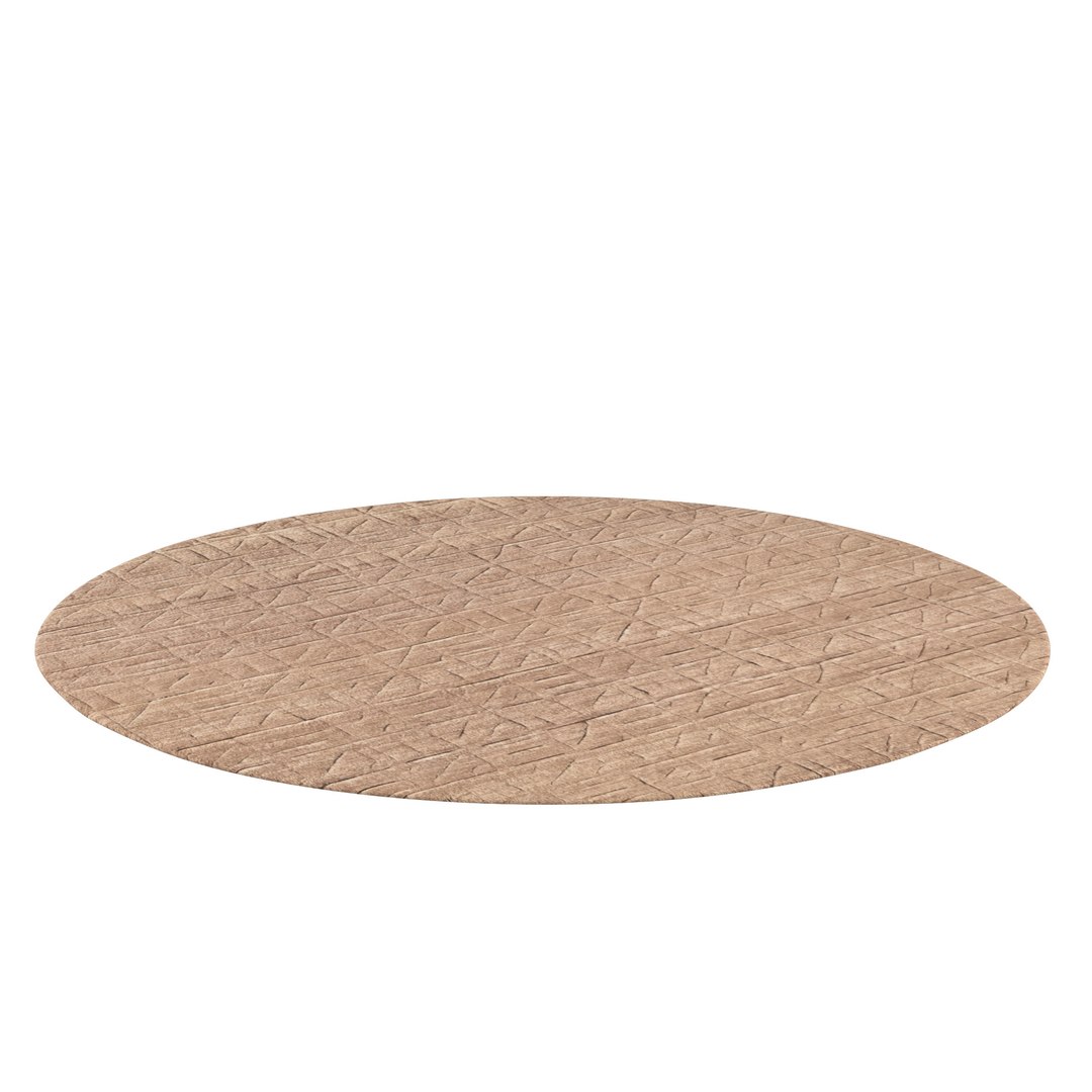 Kinari Wool Rug Ivory Burnt Caramel Round Model - TurboSquid 2367497