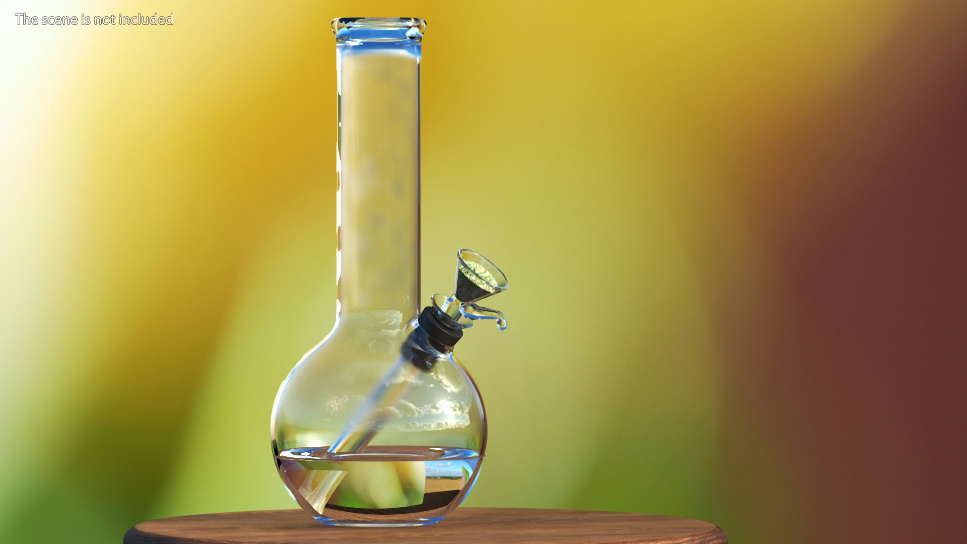 3D Round Glass Bong With Cannabis Model - TurboSquid 1997927