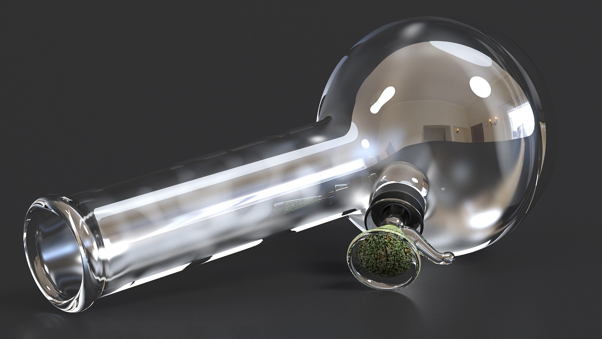 3D Round Glass Bong With Cannabis Model - TurboSquid 1997927
