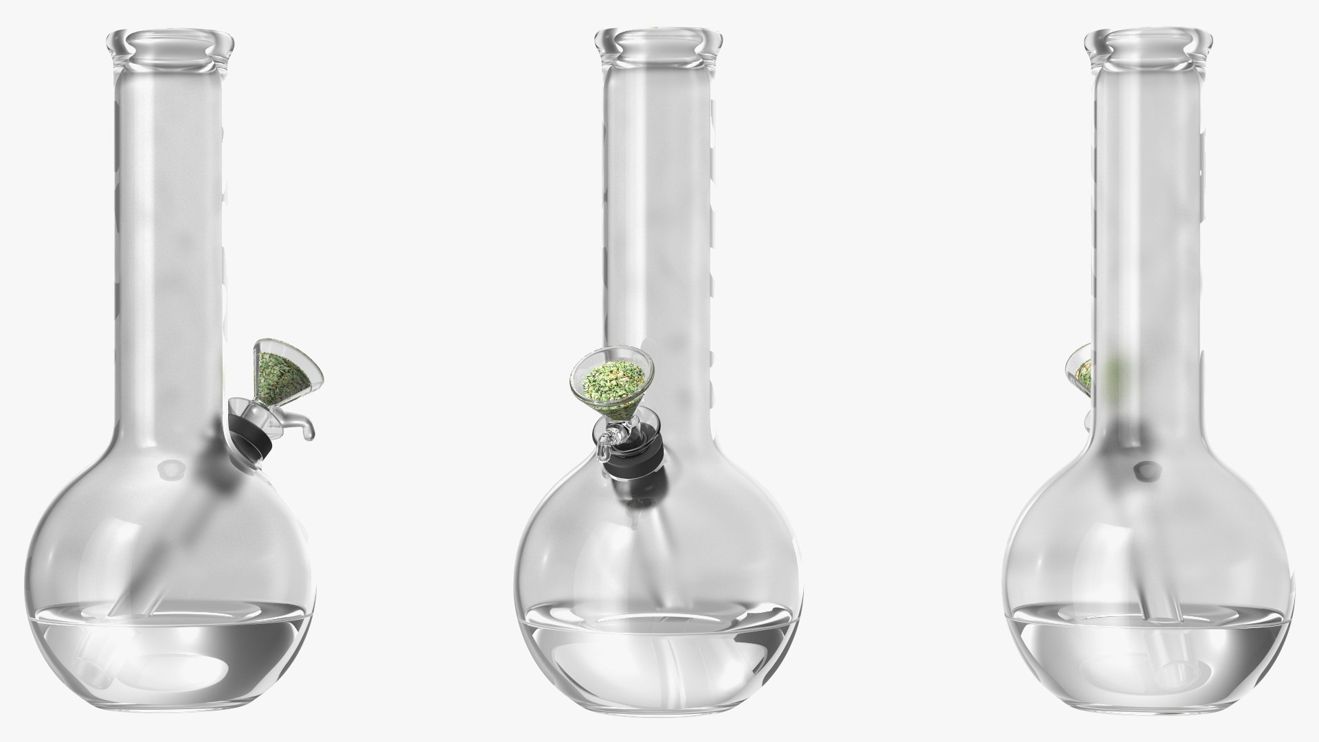3D Round Glass Bong With Cannabis Model - TurboSquid 1997927