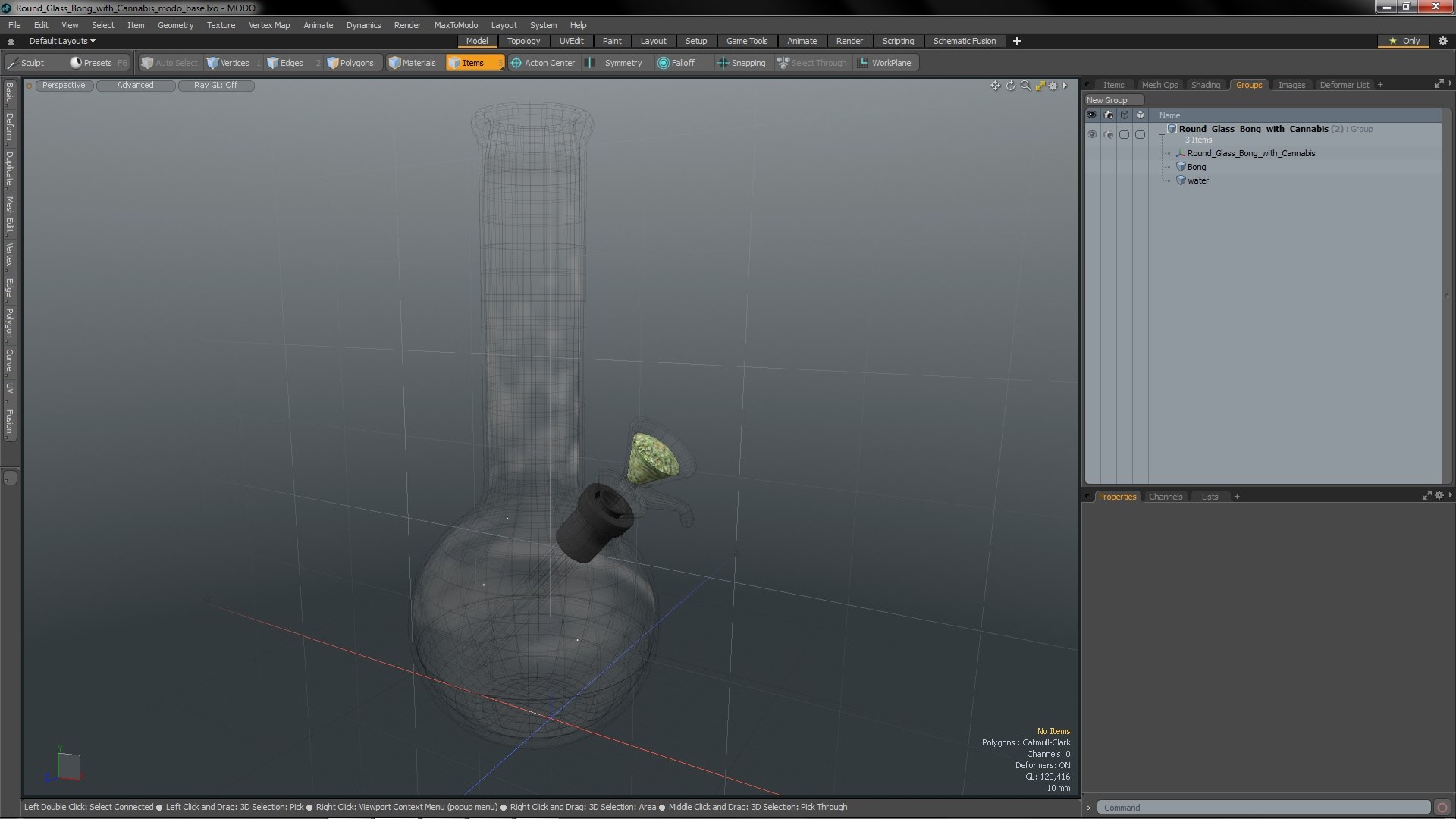 3D Round Glass Bong With Cannabis Model - TurboSquid 1997927