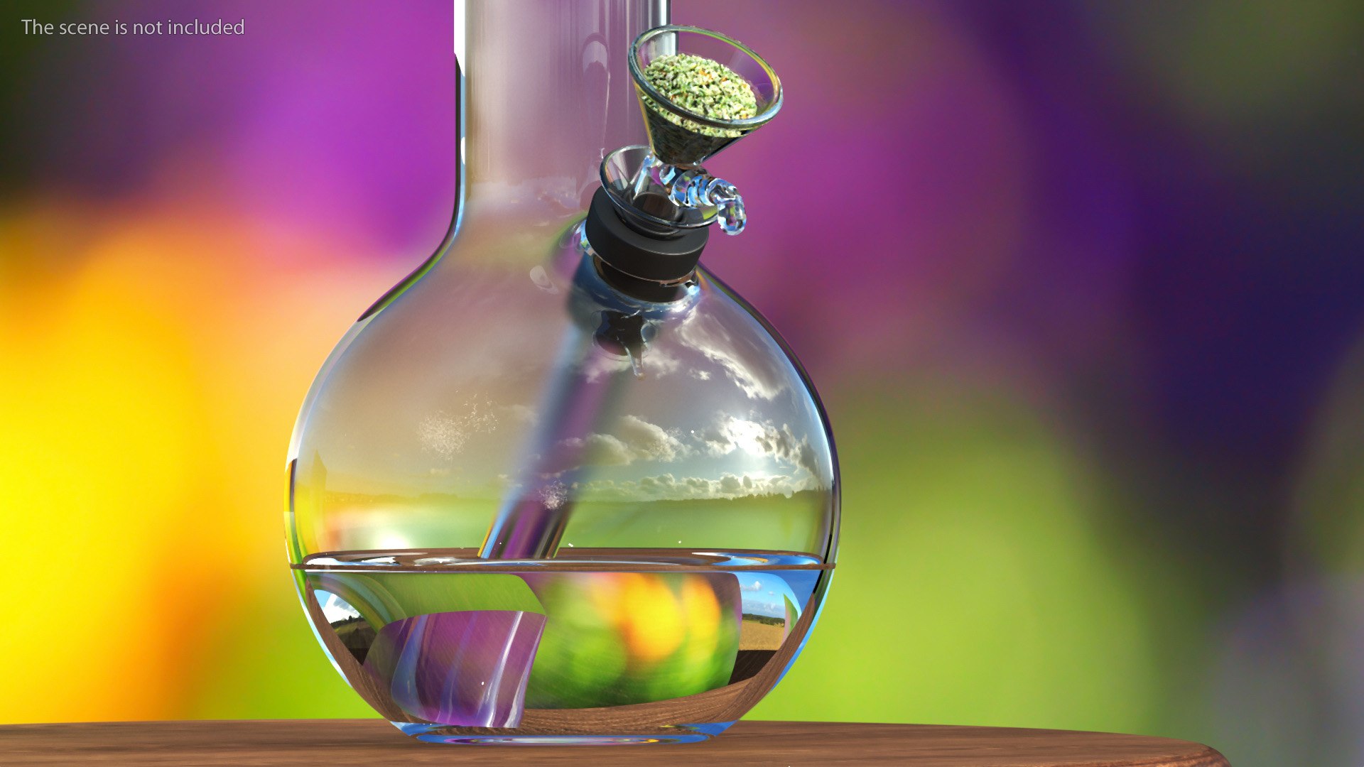 3D Round Glass Bong With Cannabis Model - TurboSquid 1997927