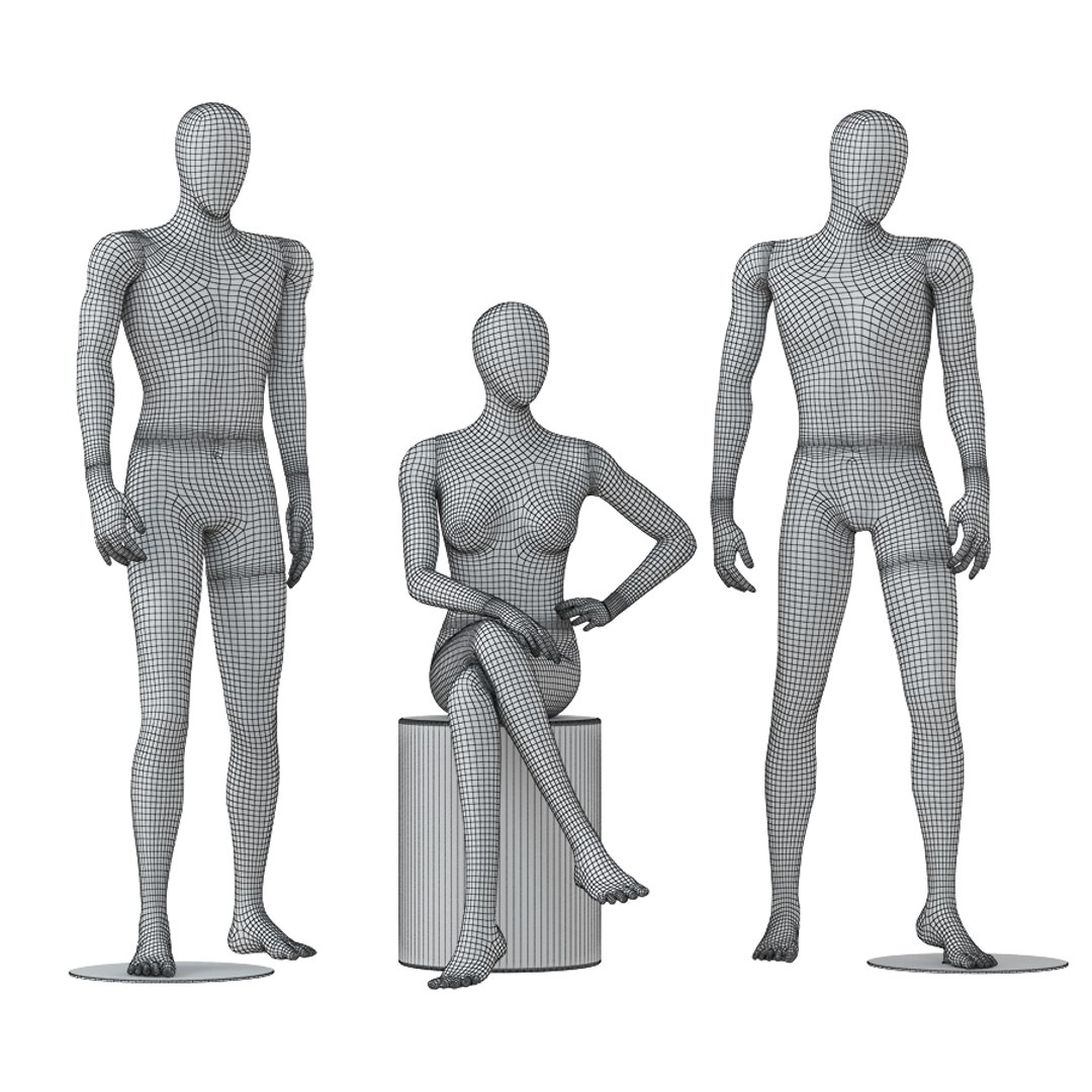 3D male female faceless mannequins - TurboSquid 1411248