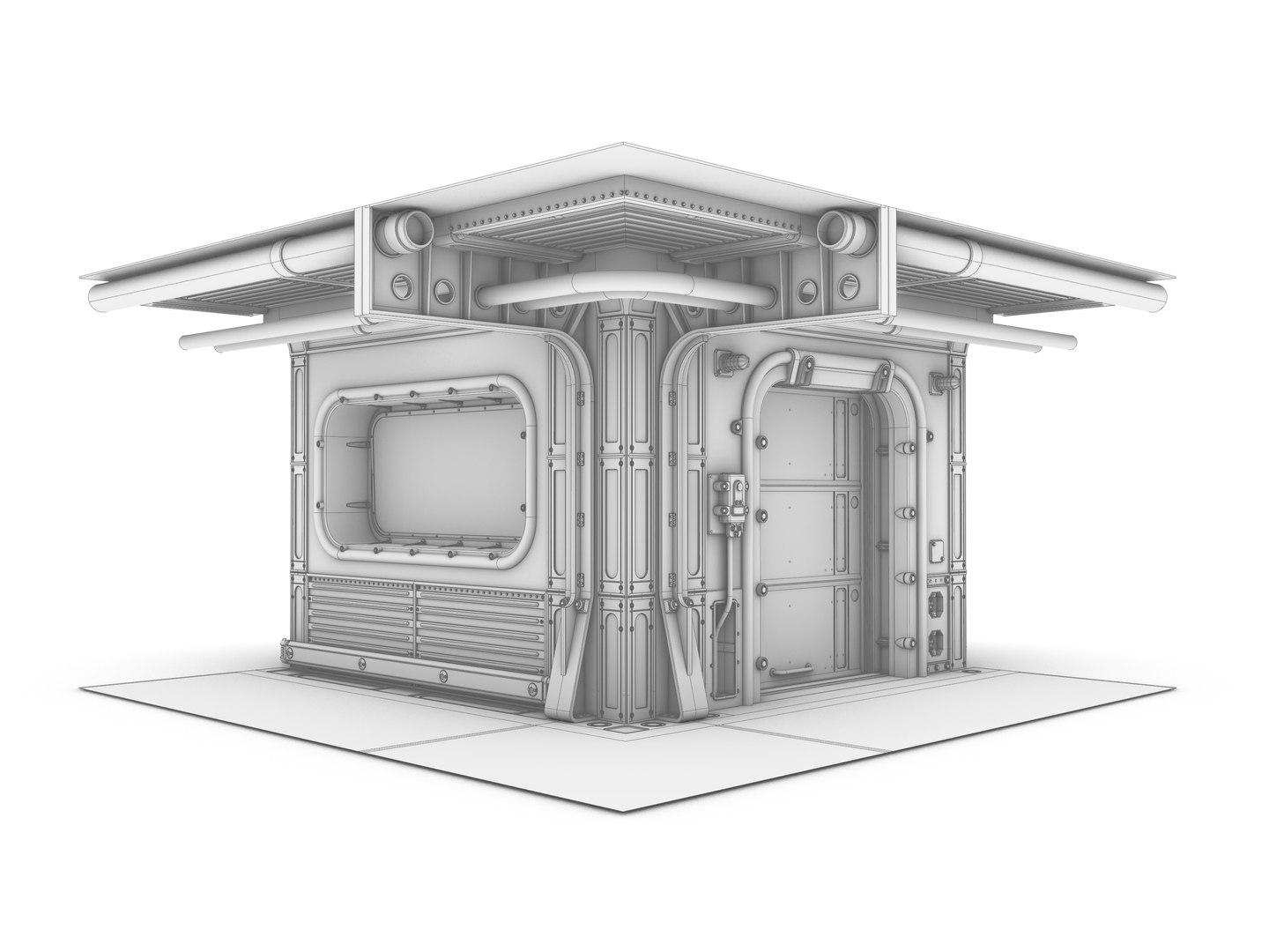 Vault 33 Hallway KIT Model - TurboSquid 2224057