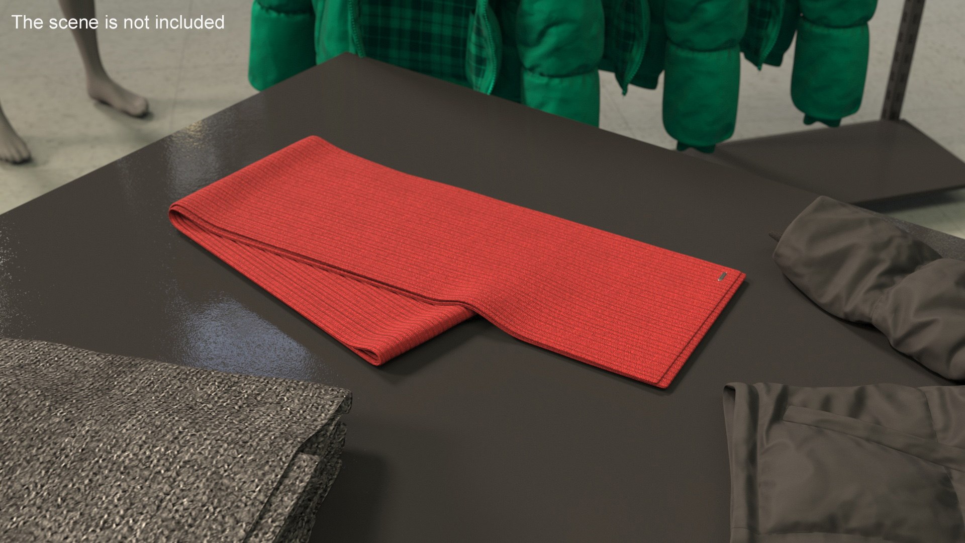 3D Red Knit Scarf Folded Model - TurboSquid 2243991