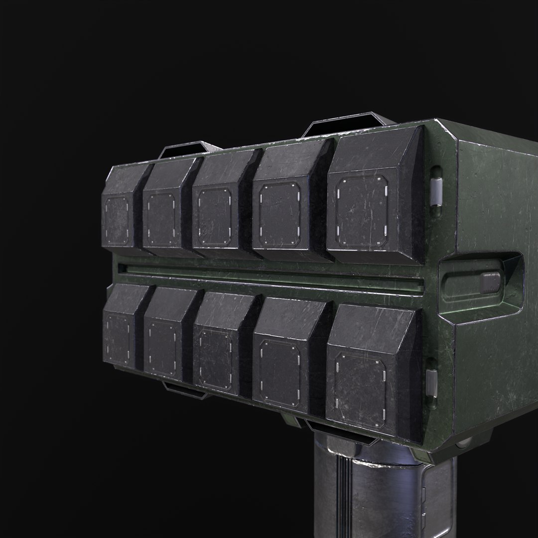 Missile Turret Game-Ready PBR 3D Model - TurboSquid 2277869