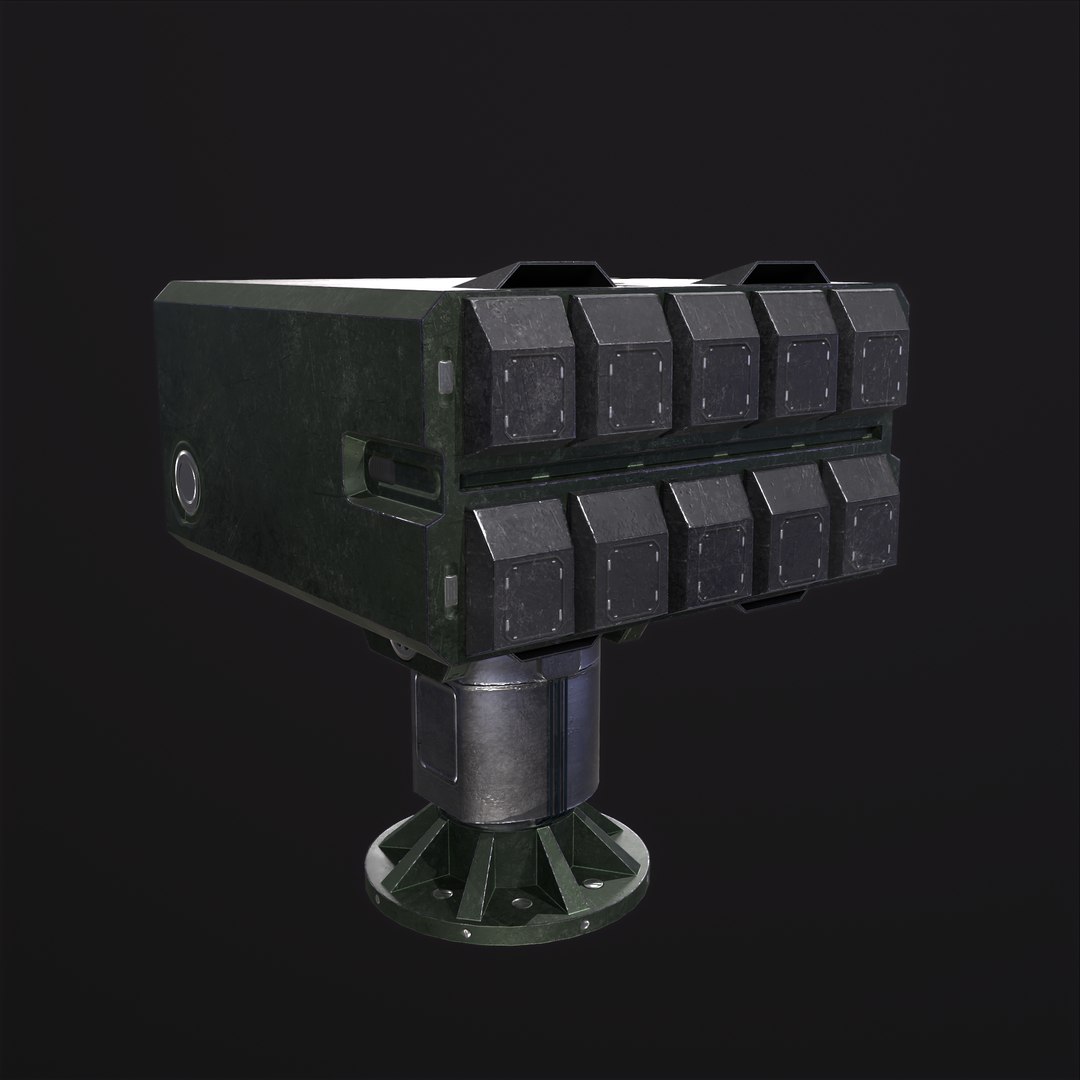 Missile Turret Game-Ready PBR 3D Model - TurboSquid 2277869
