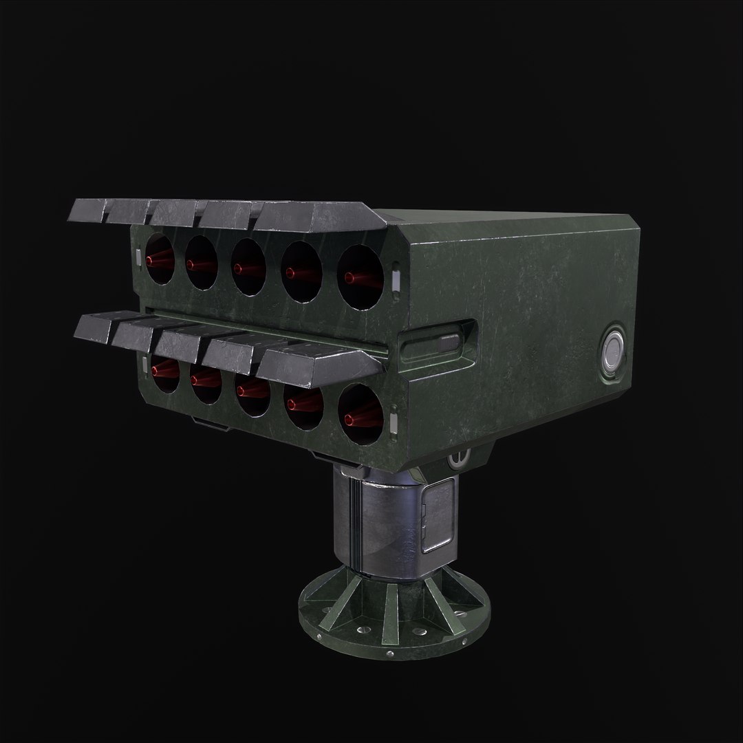 Missile Turret Game-Ready PBR 3D Model - TurboSquid 2277869