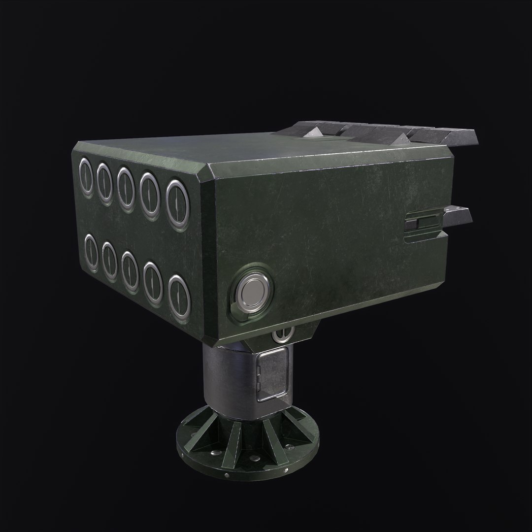 Missile Turret Game-Ready PBR 3D Model - TurboSquid 2277869