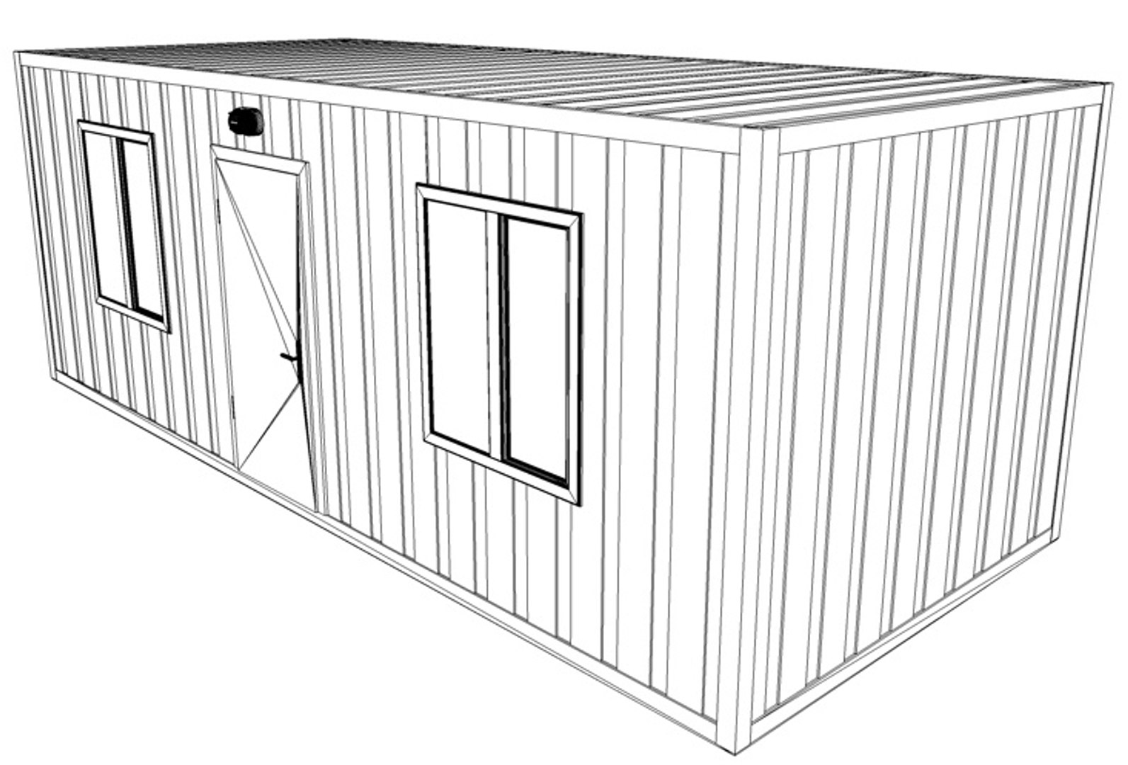 3d 3ds House Shipping Container