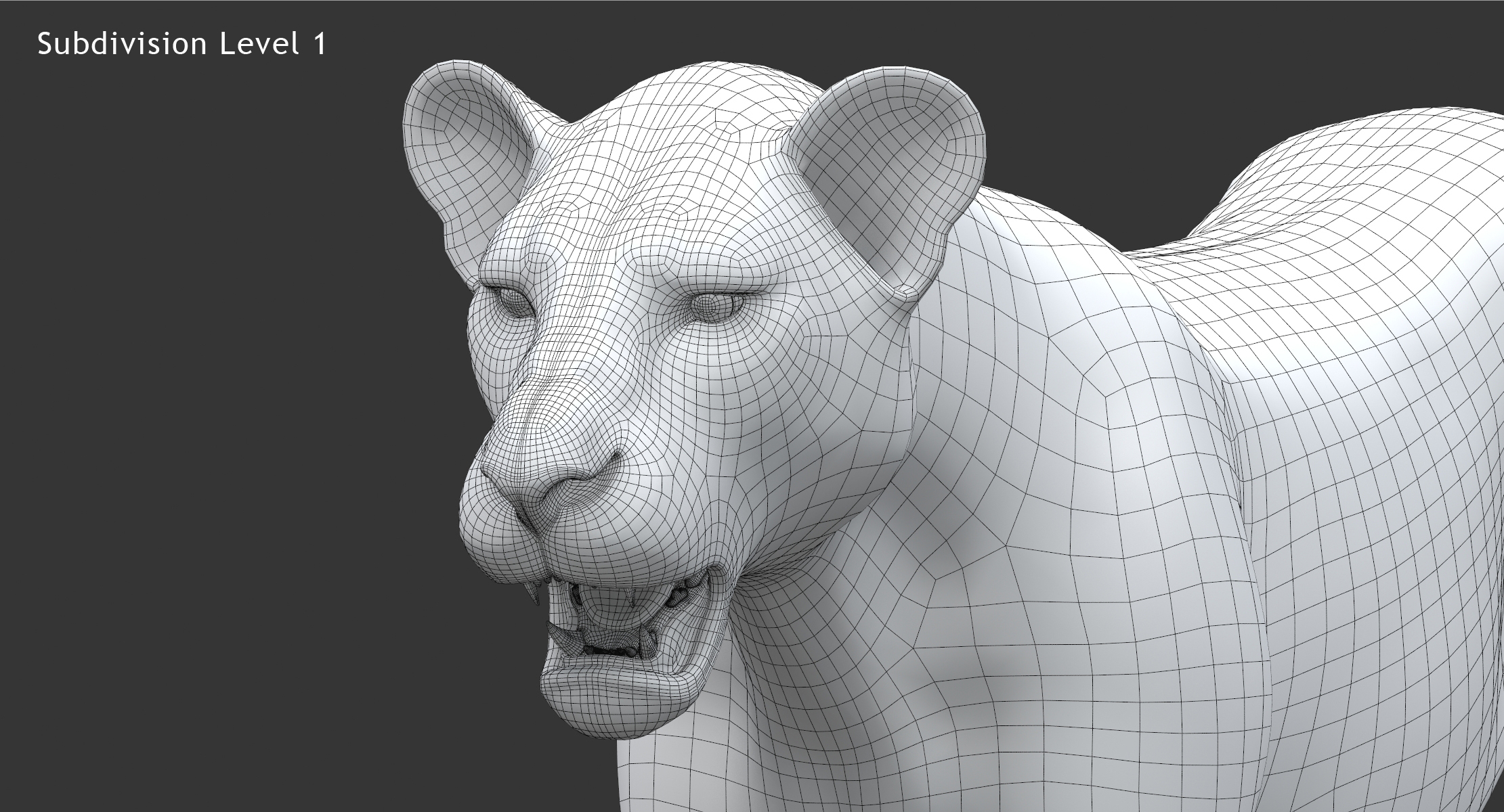 3ds lioness modeled