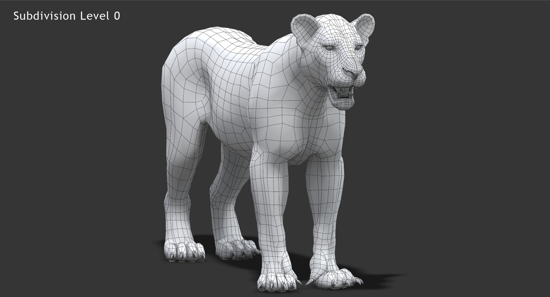 3ds lioness modeled