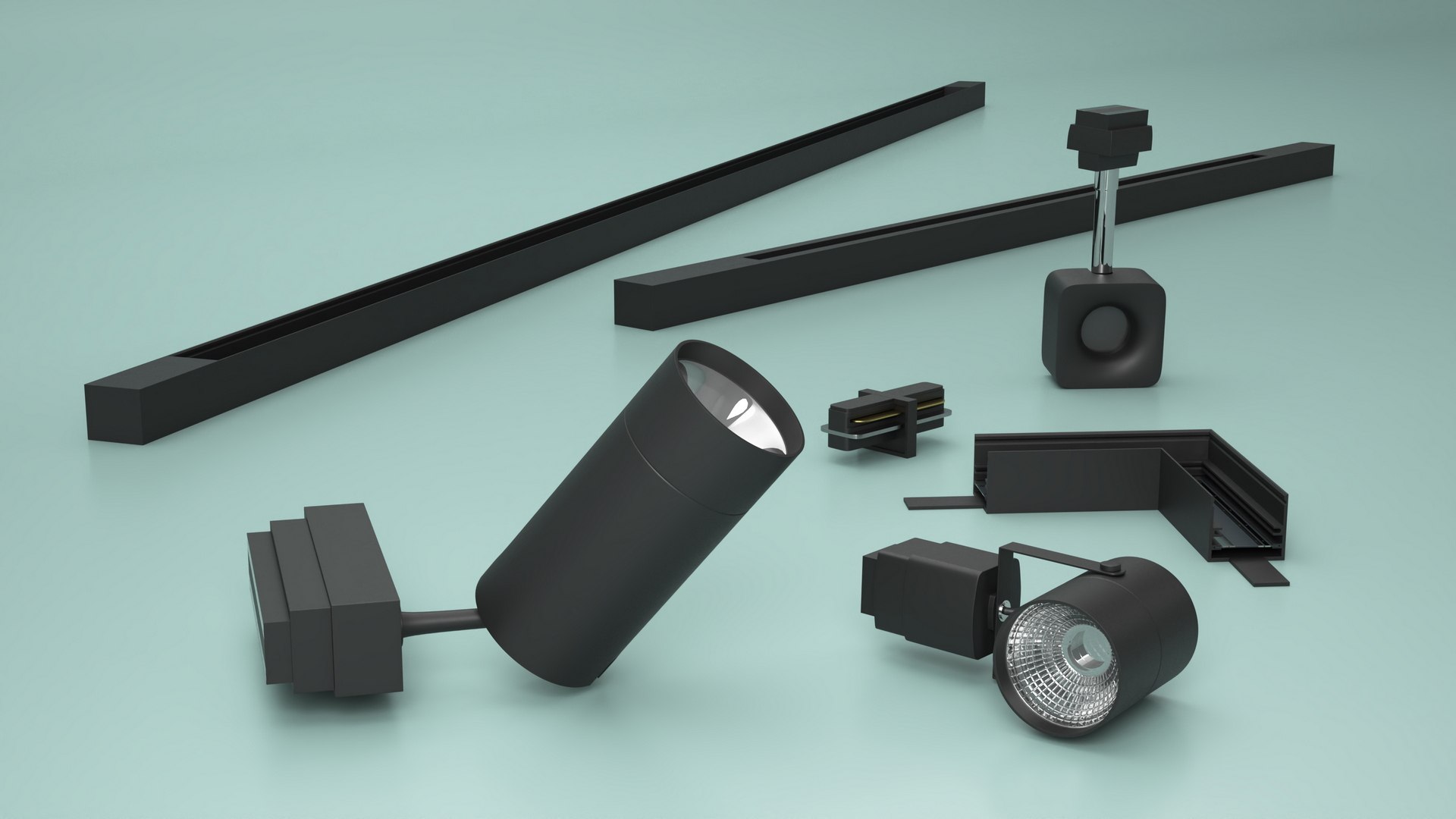 LED Track Light System Full 3D - TurboSquid 2279843